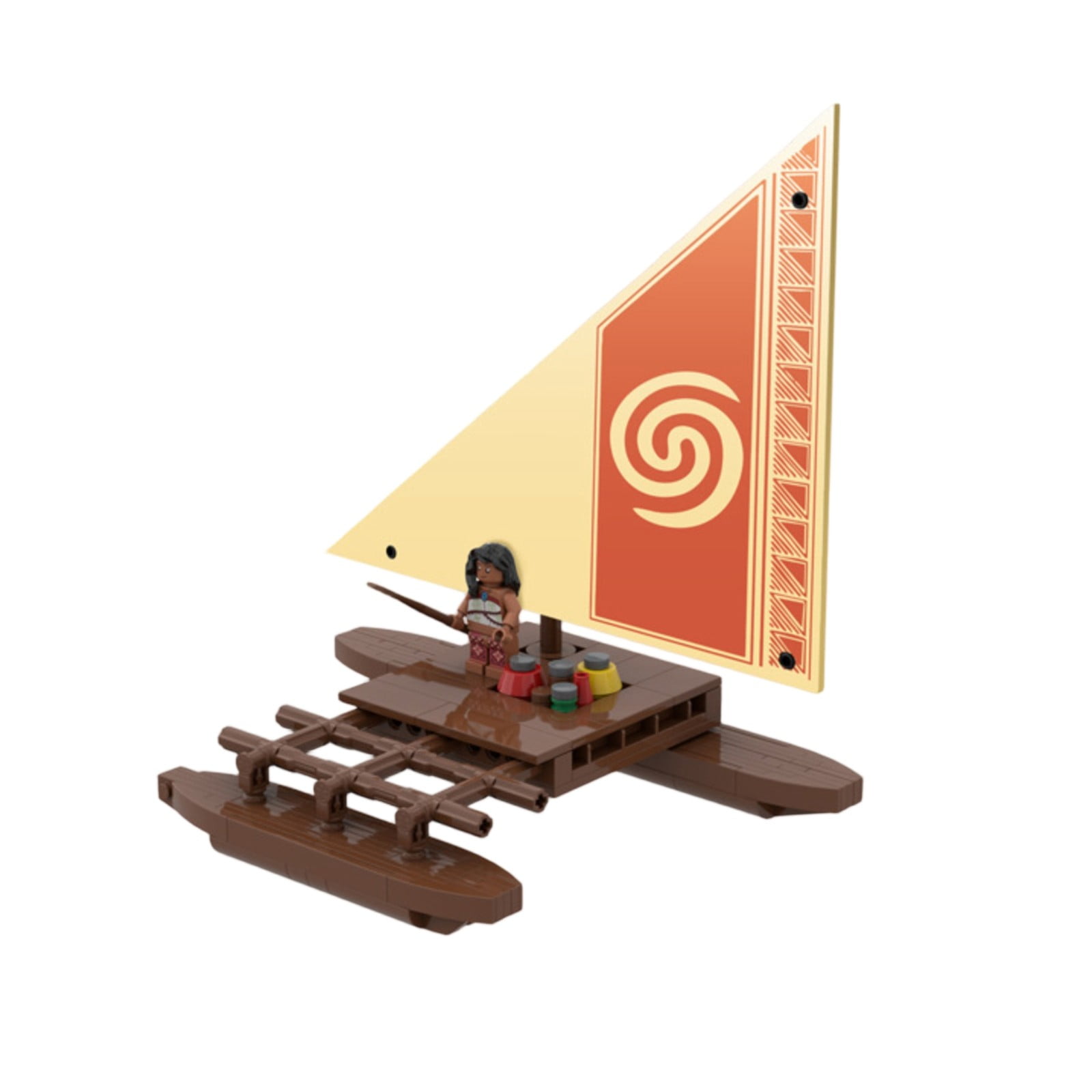 Fddxhl Moana Action Figure Sailboat Building Block Playset - Moana ...