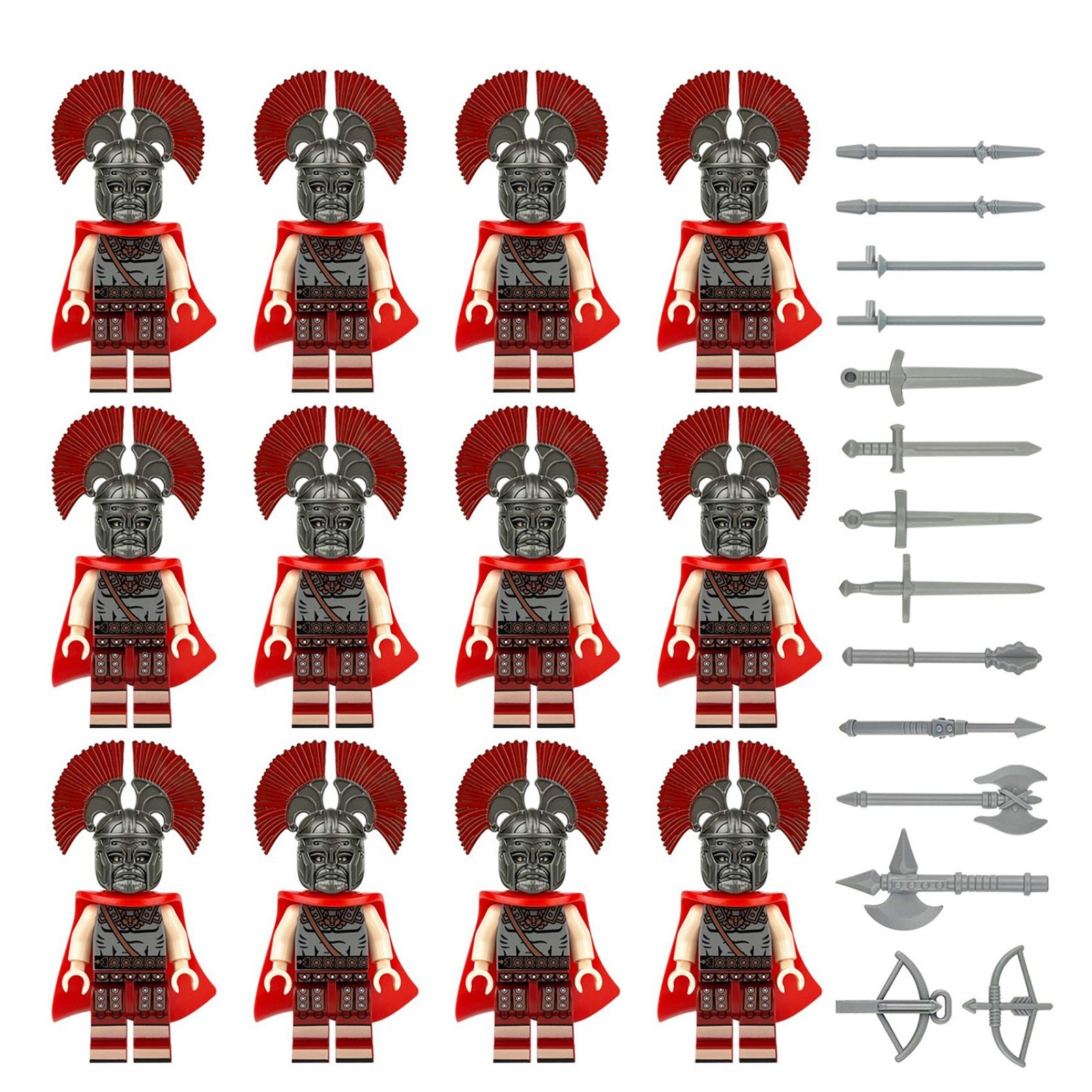 Fddxhl Roman Soldier MiniFigures Building Blocks Set - 12PCS with ...