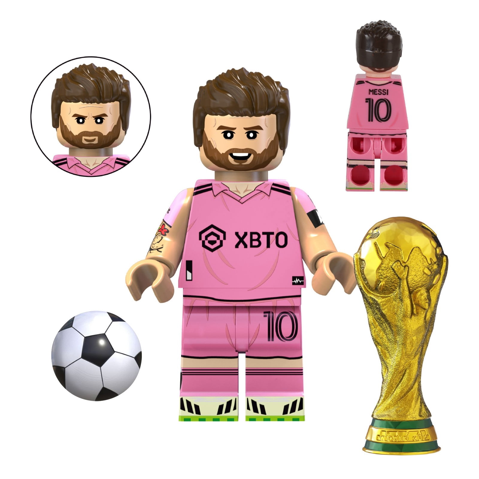 Fddxhl Soccer Minifigures Building Block Set - Iconic Football Stars ...