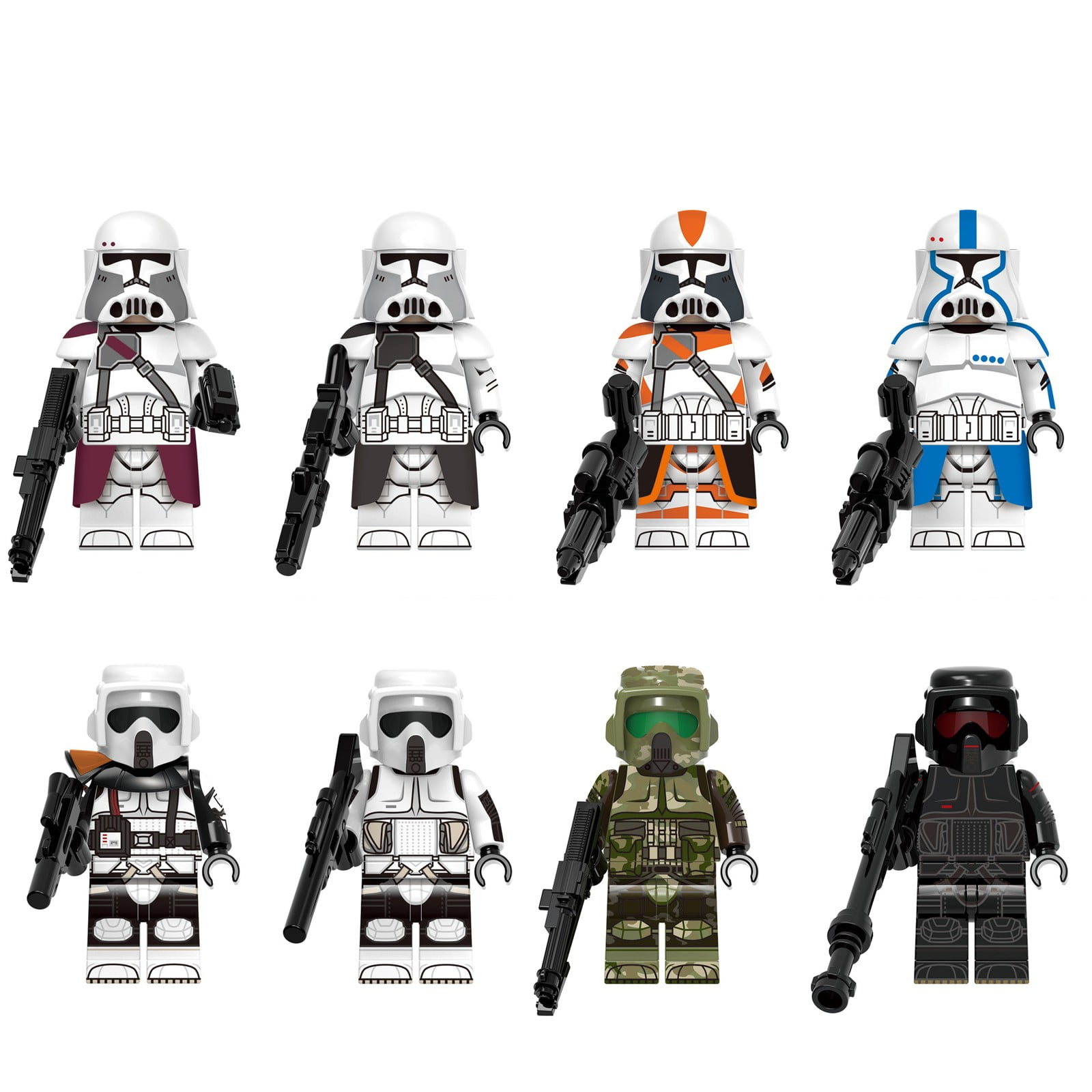 Fddxhl Star-Wars Clone Trooper Minifigures Set - 8PCS Legion - Themed ...