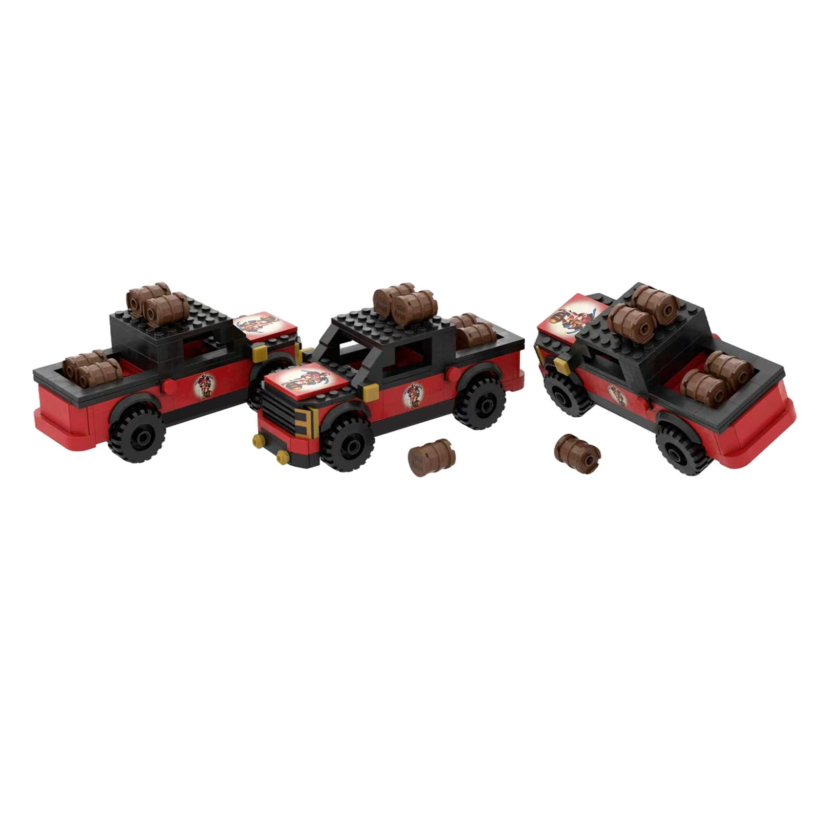 Fddxhl Toy Car Building Block Set - 3 Mini Pickup Truck Models with ...