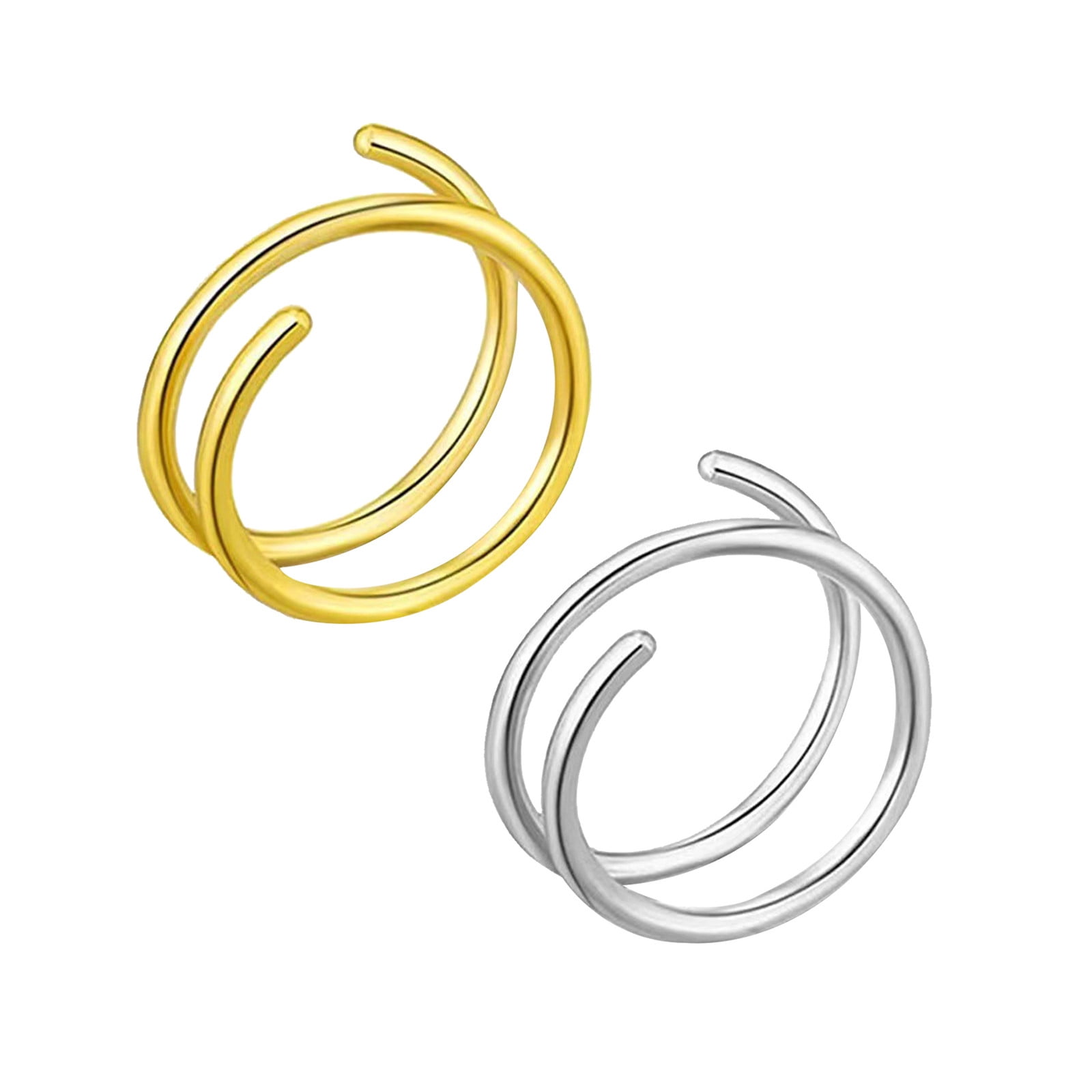 Fdelink Nose Hoop Piercing Stainless Steel Clip On Septum Clicker Nose ...