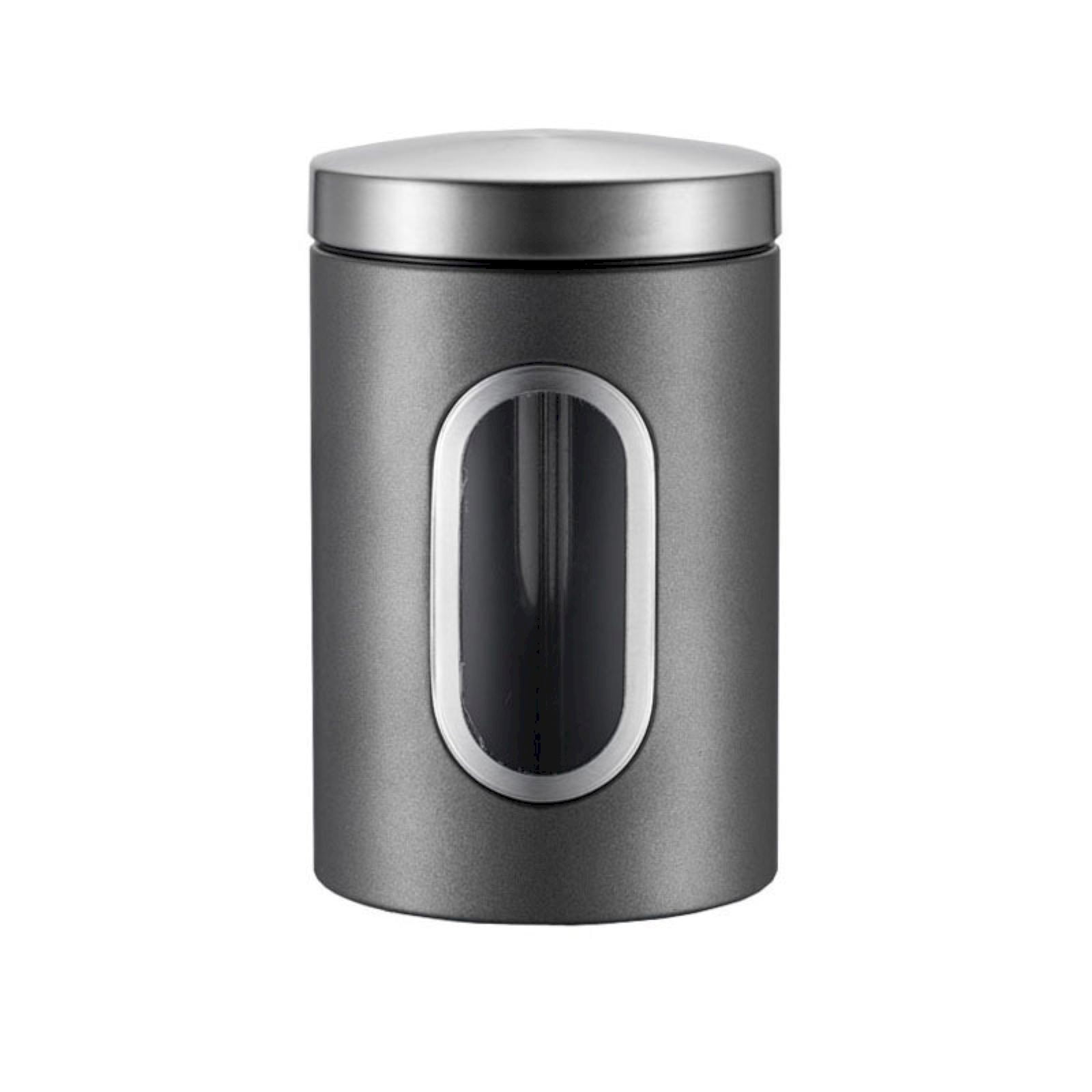 Fdelink Tea Coffee and Sugar Canisters Set Grey Transparent Window ...