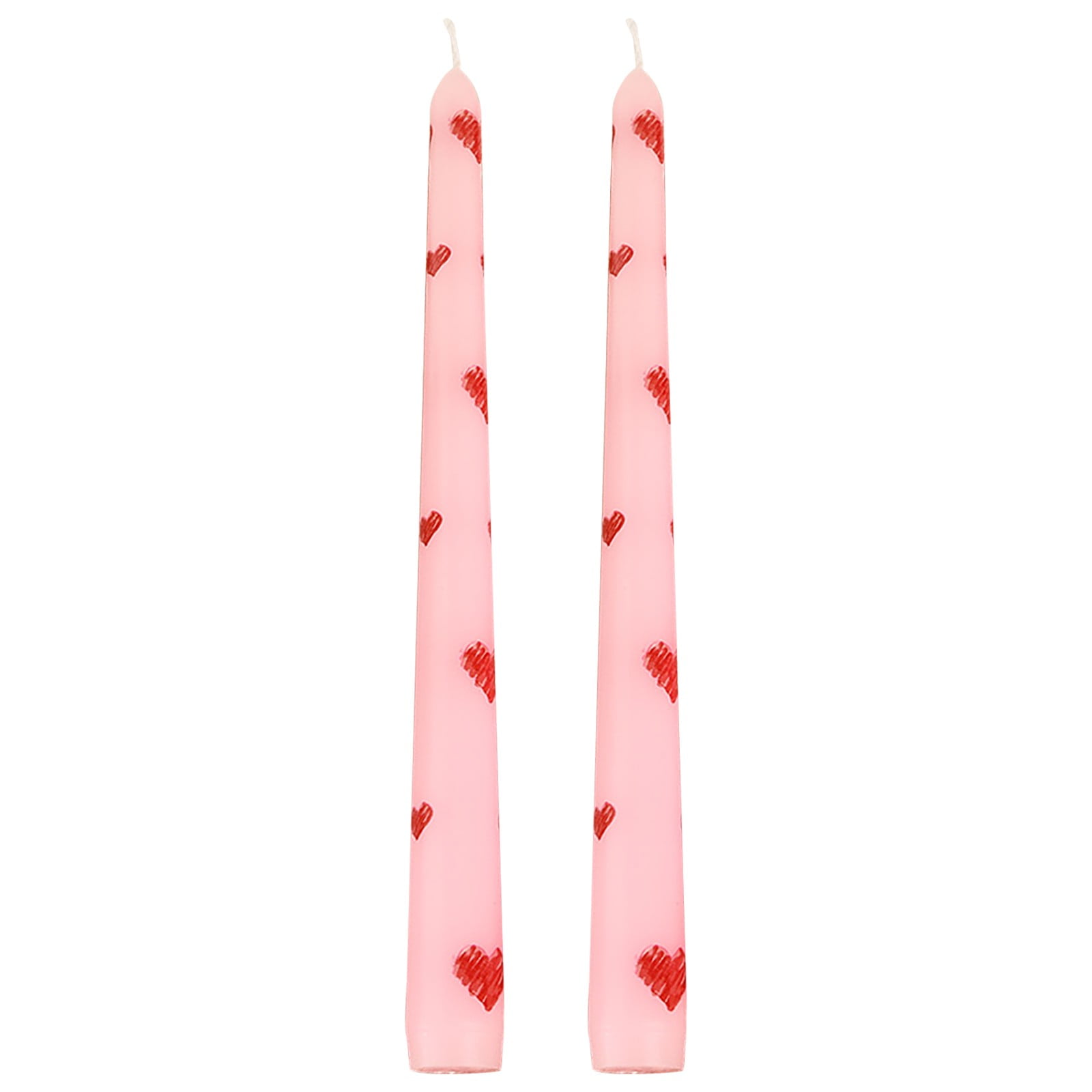 Fdelink Valentine's Day Heart-Shaped Pillar Candles Two Cone-Shaped ...