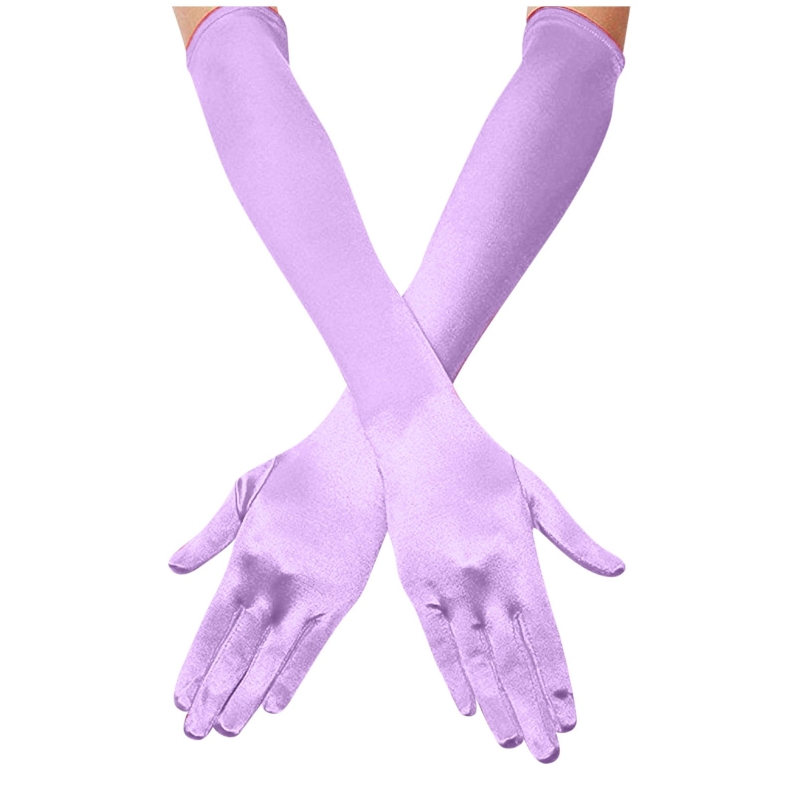 Fdelink Women'S Long Satin Finger Gloves Elbow Length 1920S Opera ...