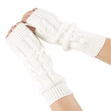 Fdelink Women's Winter Warm Acrylic Fingerless Gloves Cable Twist Knit ...
