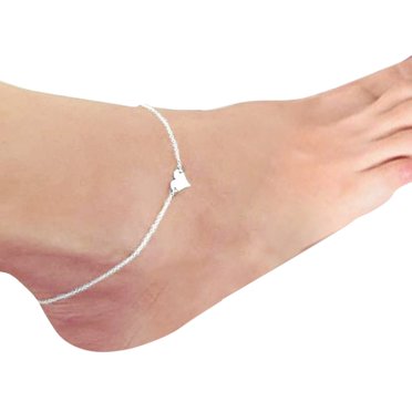 Diamond Cut Tennis Sterling Silver Foot Chain Ankle Bracelet Beach ...