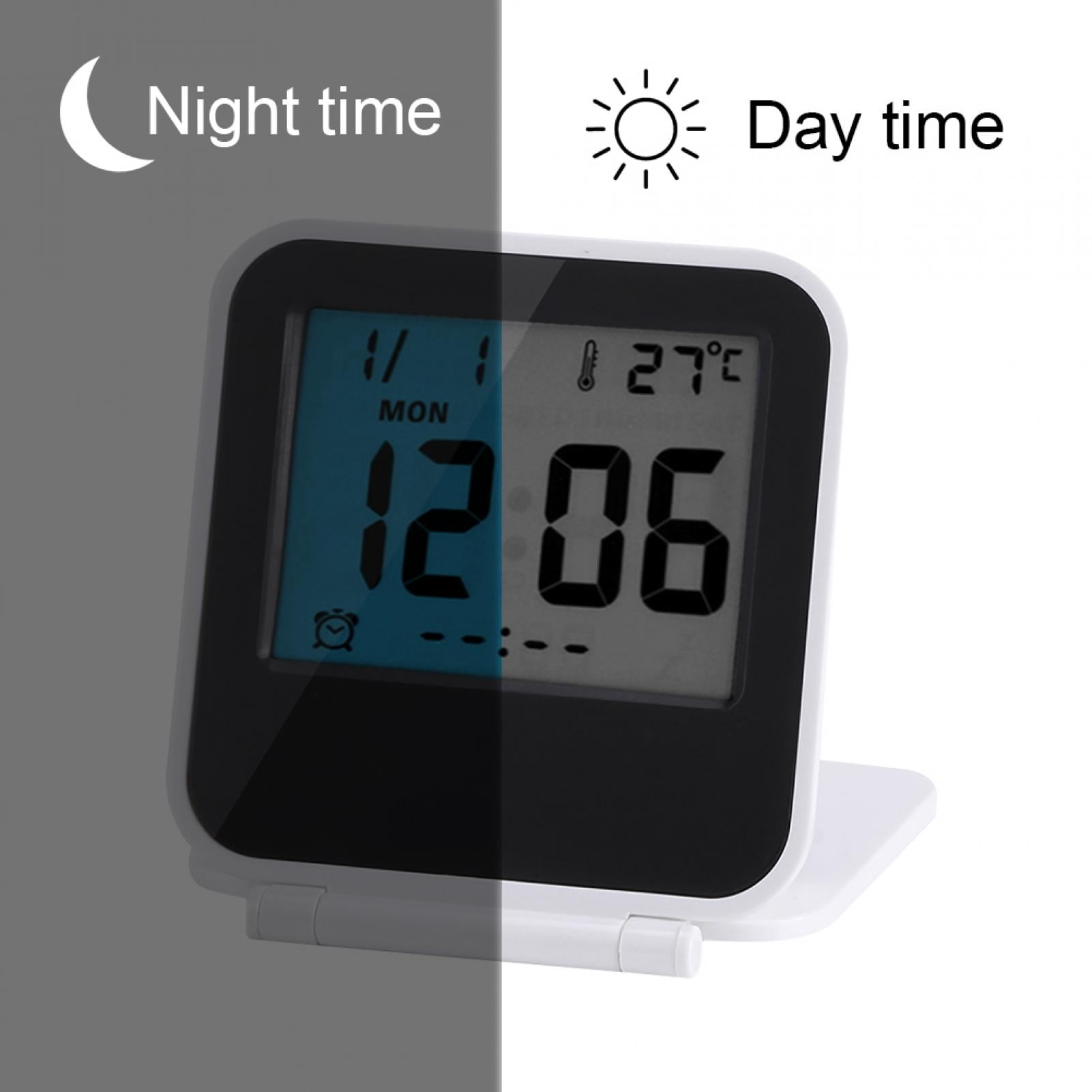 Fdit Portable Foldable Tabletop Travel Digital Alarm Clock with ...