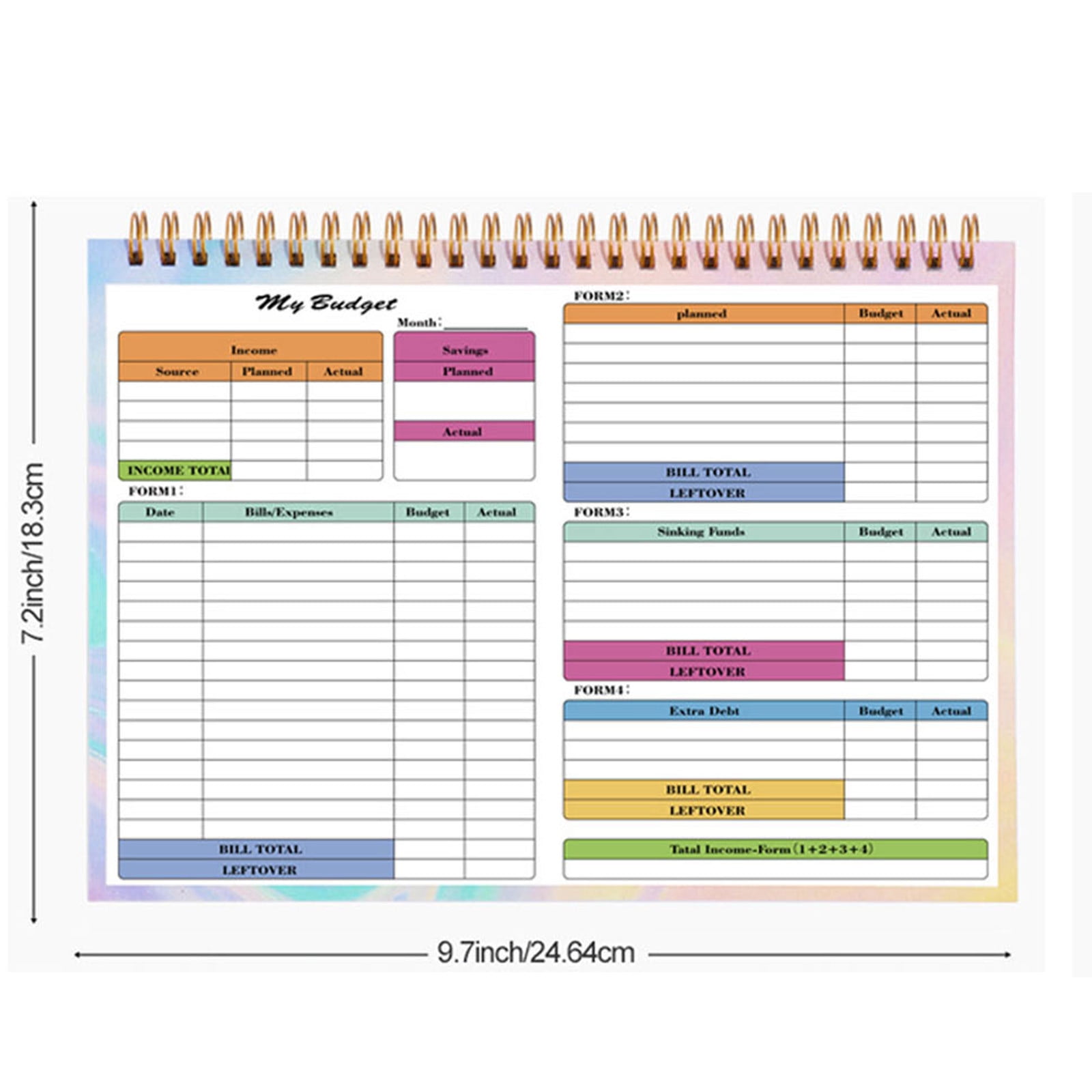 Fdksdf Financial Ledger Expense Tracker Notebook Weekly Planner for ...