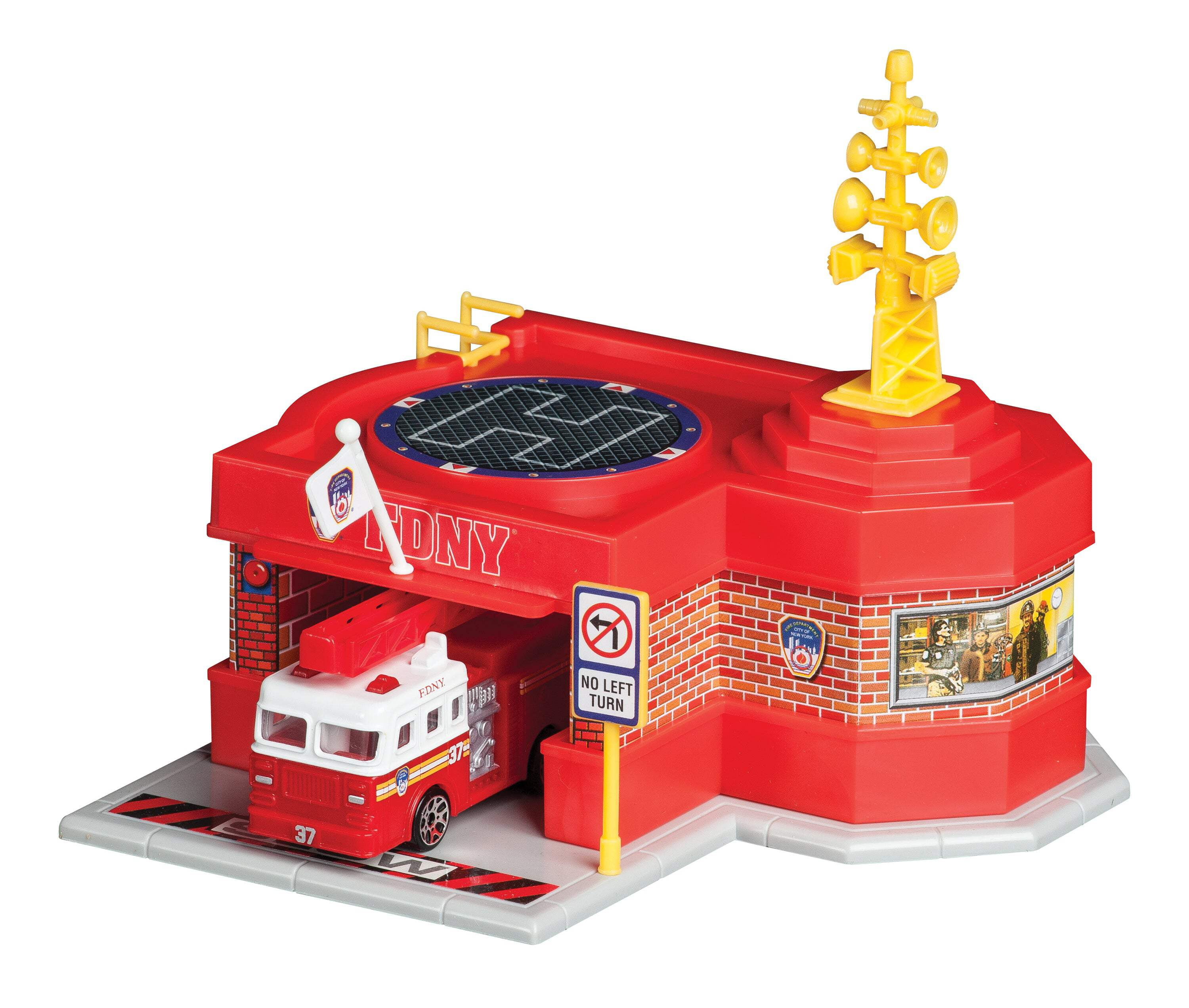 Fdny Mini Fire Station W/1 Vehicle - Walmart.com
