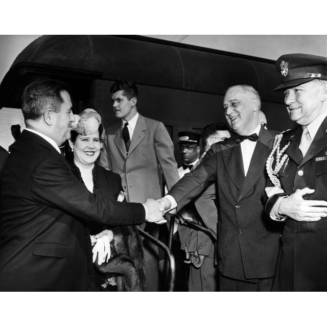 Fdr Presidency. From Left Mexican President Manuel Avila Camacho And ...