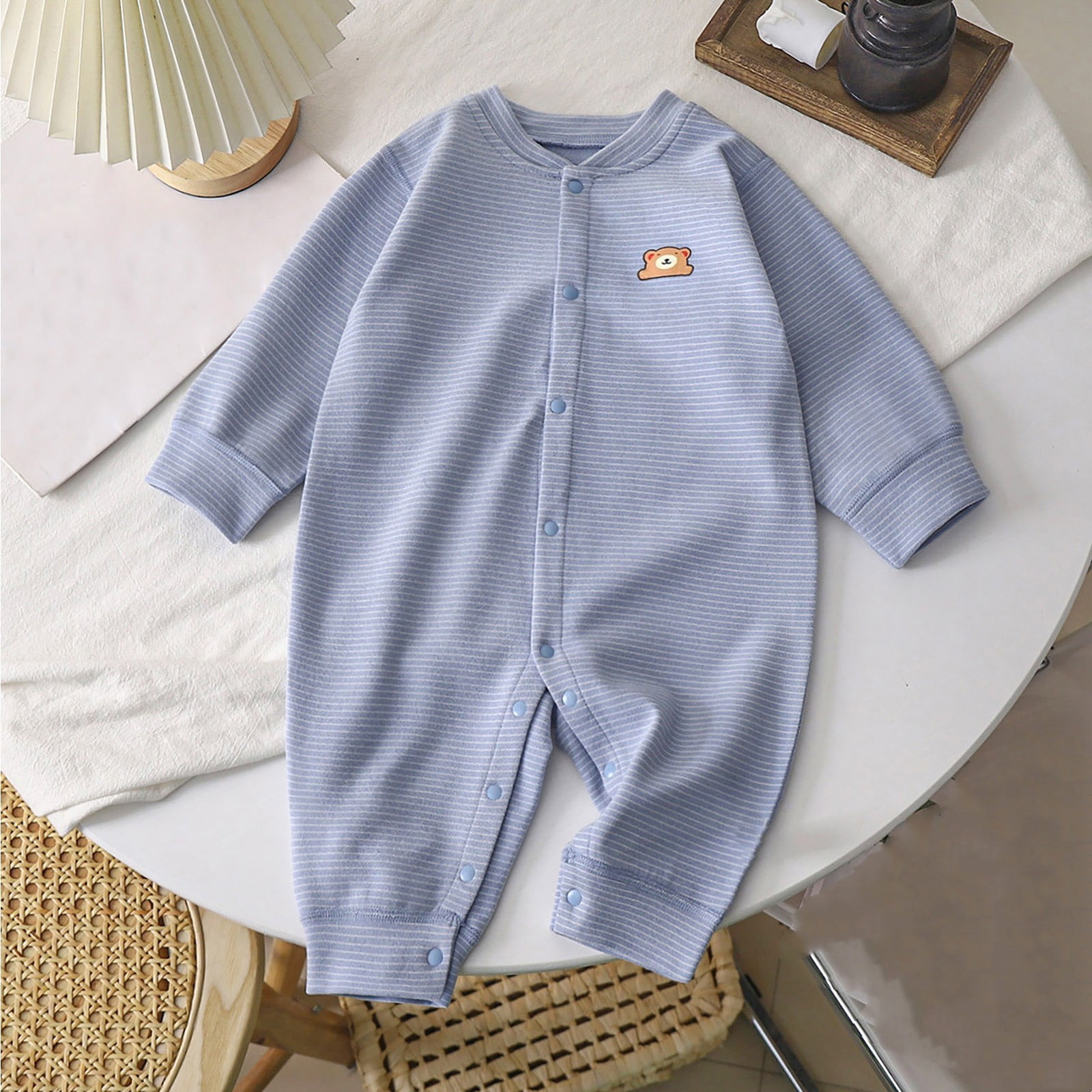 Fdrone Baby Boy Knitted Button Romper Jumpsuit Basic One Piece Outfits ...