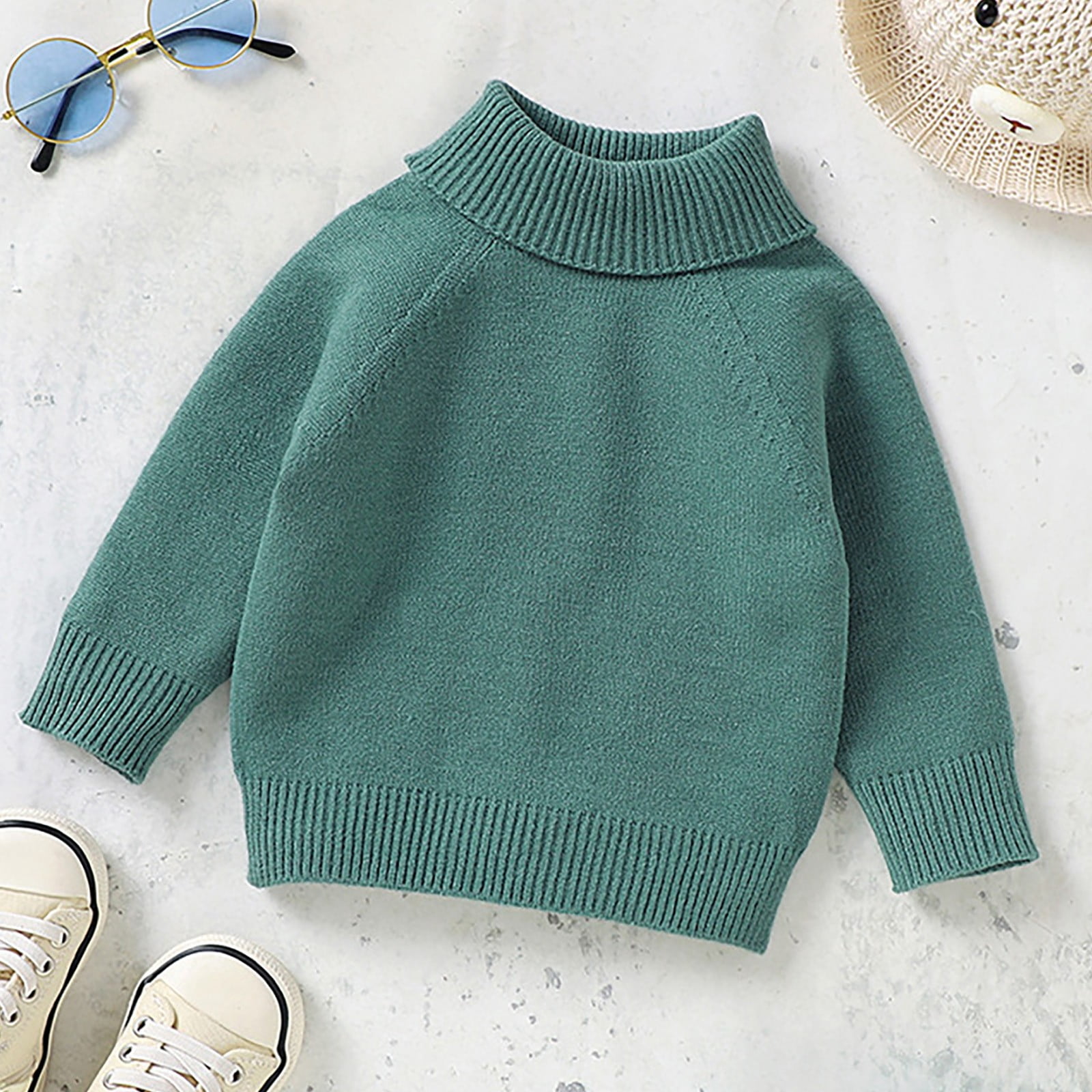 Fdrone Kids Boys Girls Soft Cotton Turtleneck High Neck Cozy Knitwear ...
