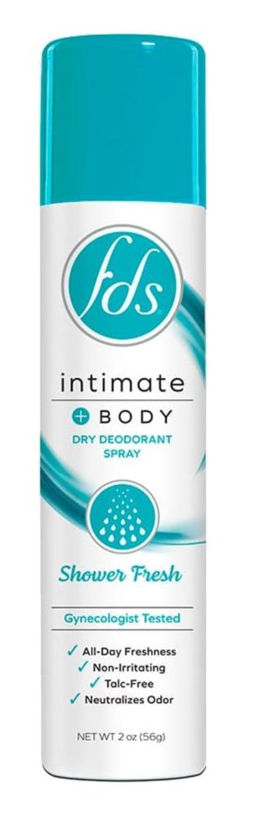 Fds Intimate + Body Dry Spray Deodorant Shower Fresh 2oz (Pack of 2 ...
