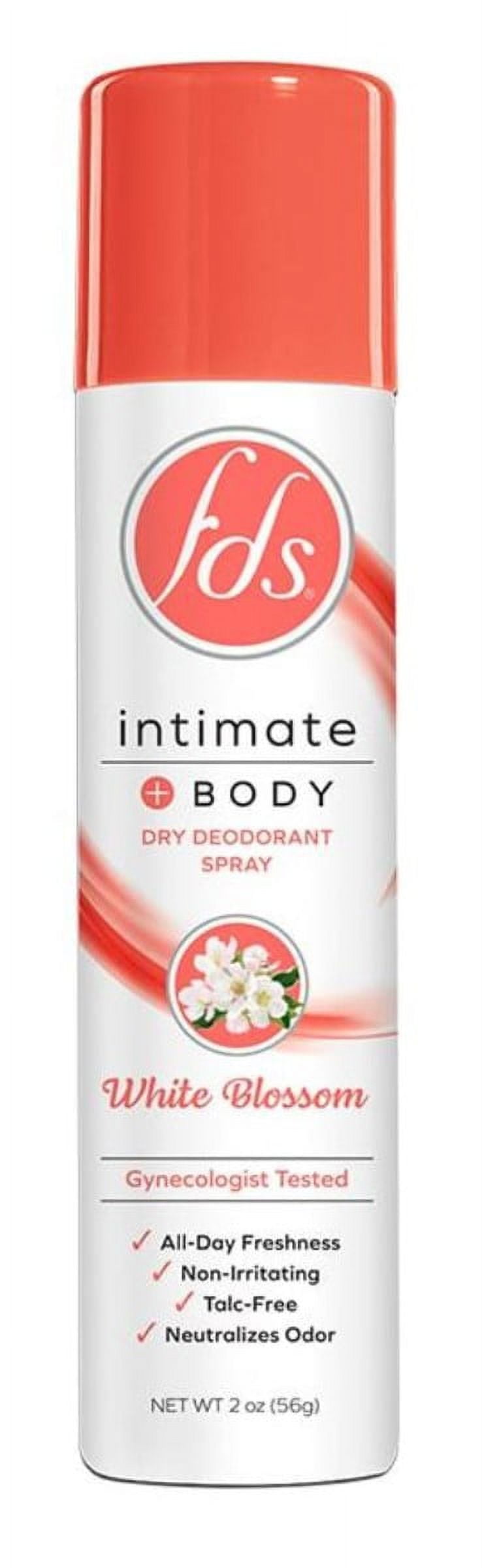 Fds Intimate + Body Dry Spray Deodorant White Blossom 2oz (Pack of 2 ...