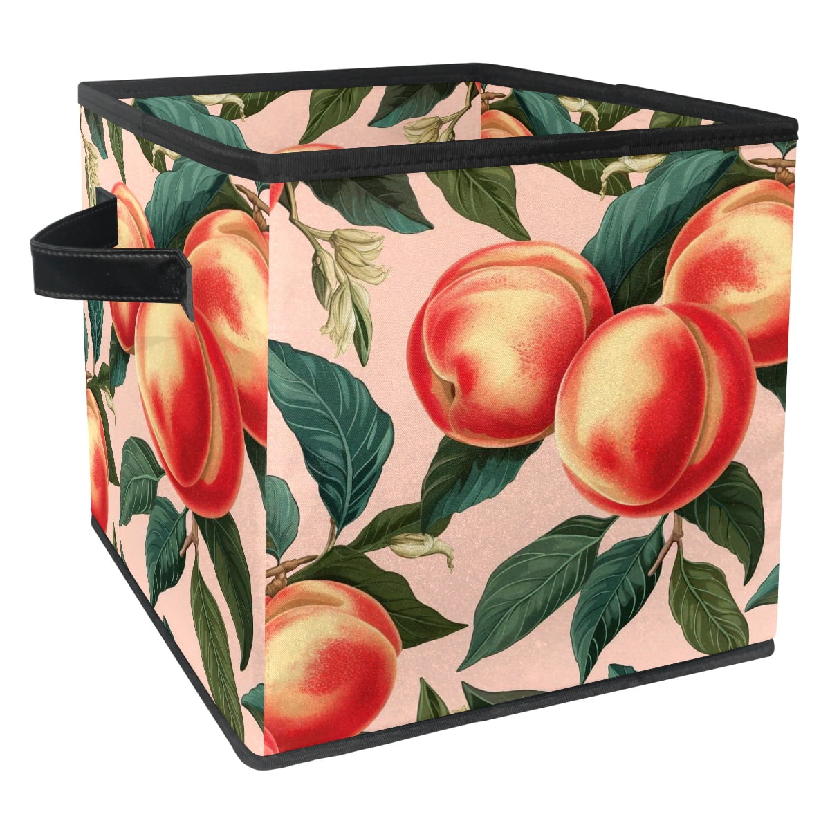 FeBohao Storage Bins Boxes Fabric Leather Handle Cube Collapsible ...