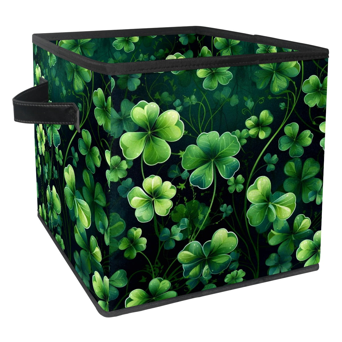 FeBohao Storage Bins Boxes Fabric Leather Handle Square Foldable ...