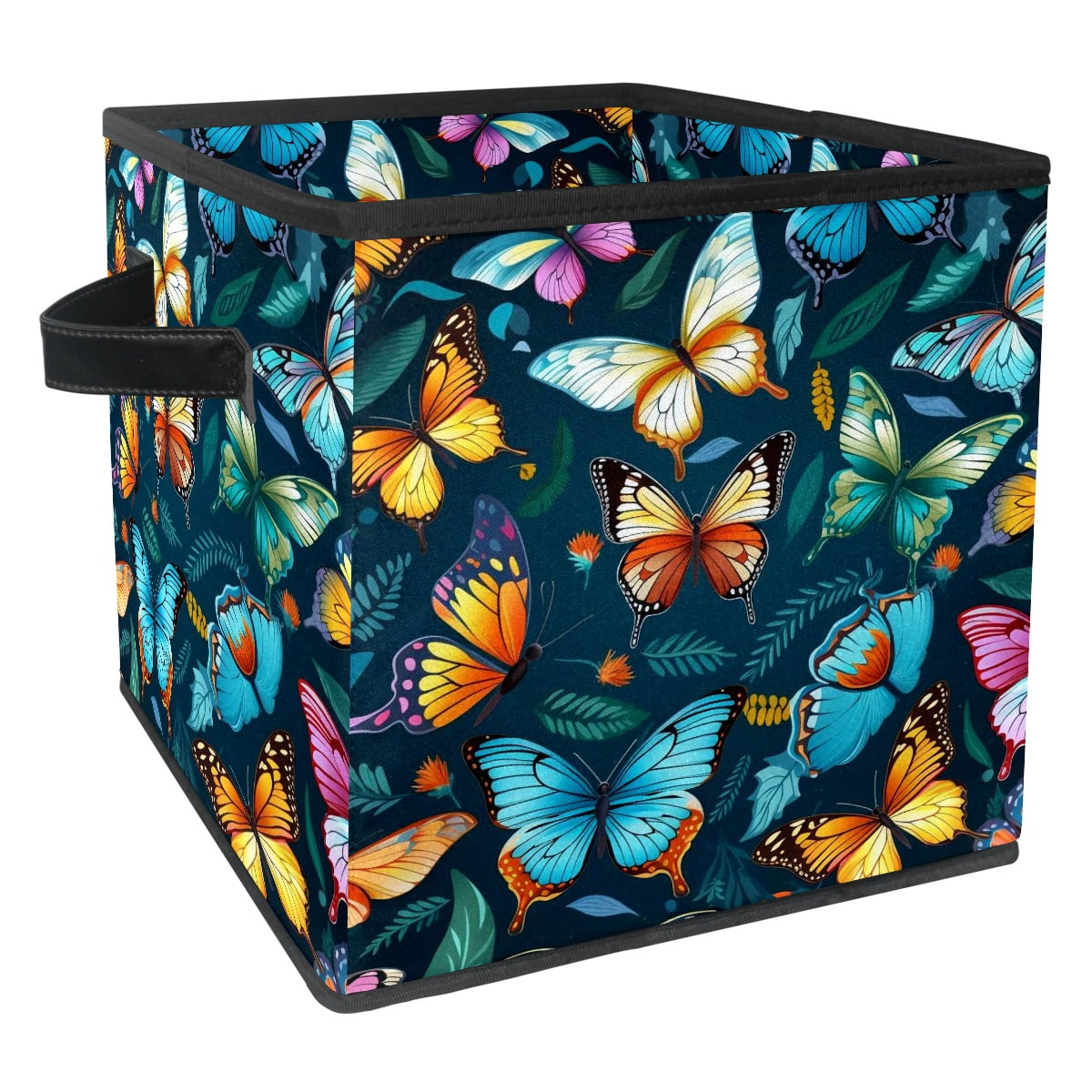 FeBohao Storage Bins Boxes Oxford with Cardboard Cube Foldable Book ...