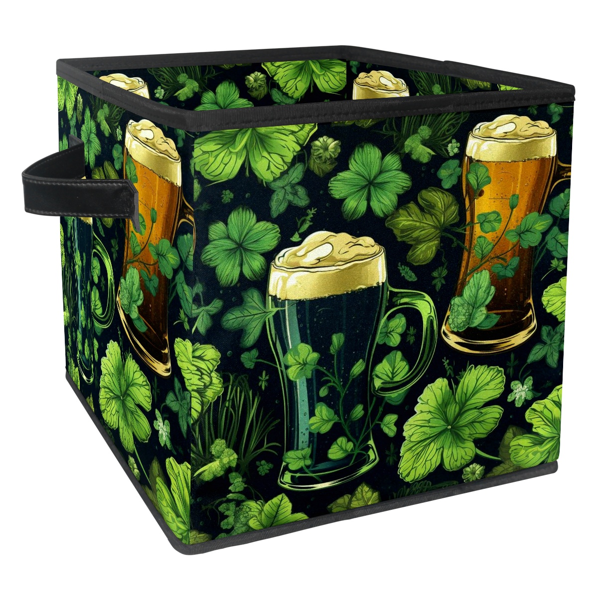 FeBohao Storage Bins Boxes Oxford Leather Handle Cube Foldable Sock ...