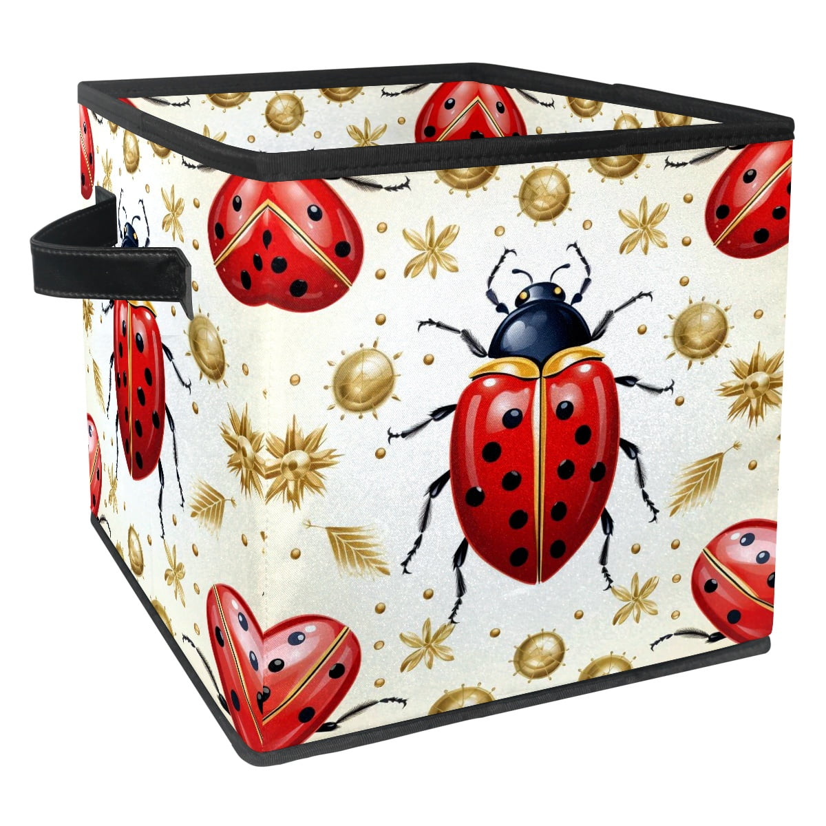 FeBohao Storage Bins Boxes Oxford Leather Handle Medium Collapsible ...