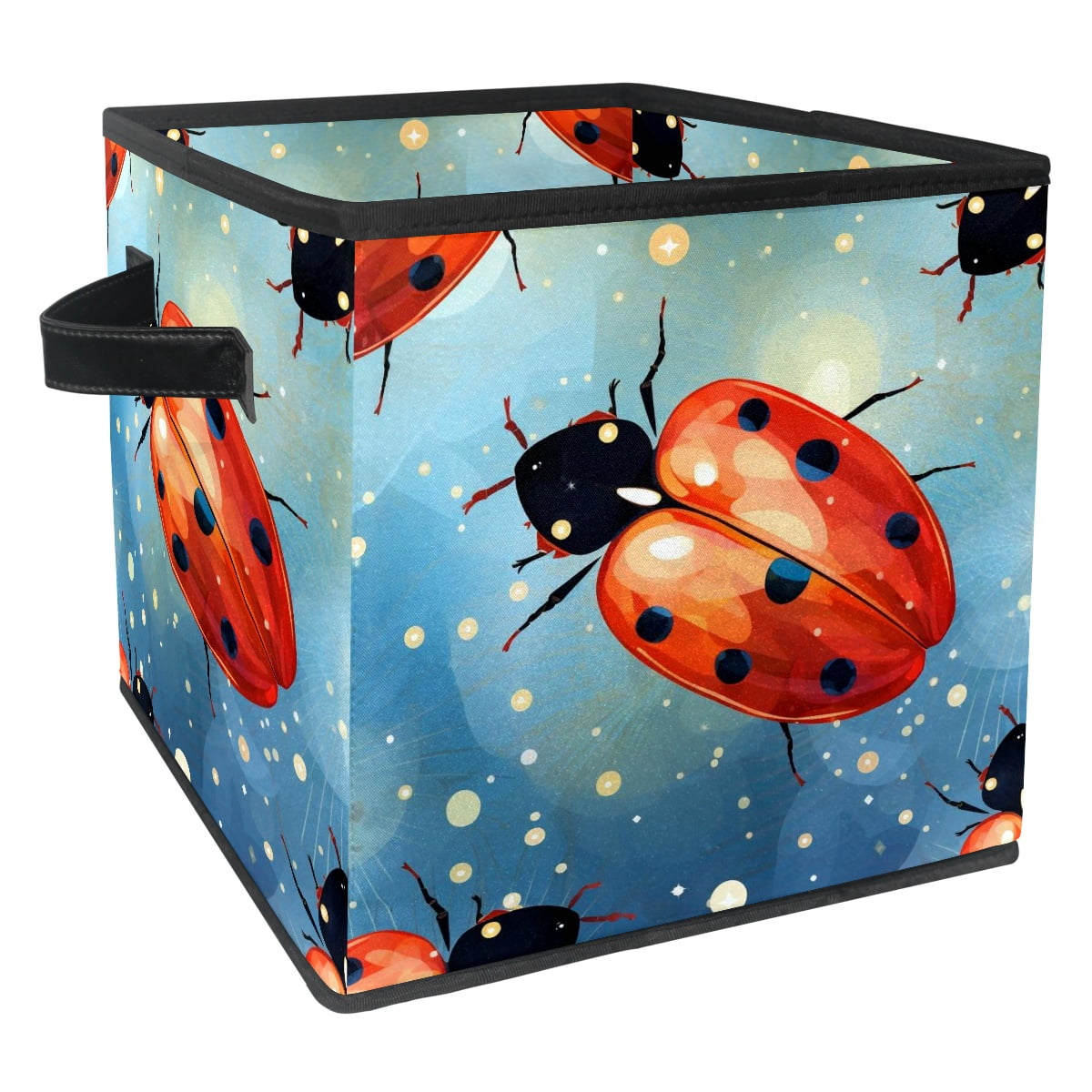 FeBohao Storage Bins Boxes Oxford Leather Handle Square Collapsible ...