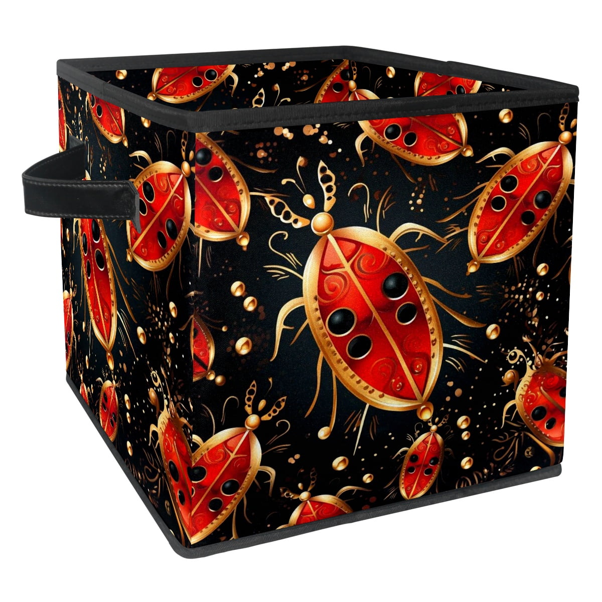 FeBohao Storage Bins Boxes Oxford Leather Handle Square Collapsible ...