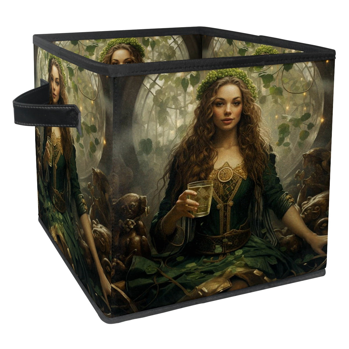 FeBohao Storage Boxes Bins Fabric Leather Handle Large Capacity ...