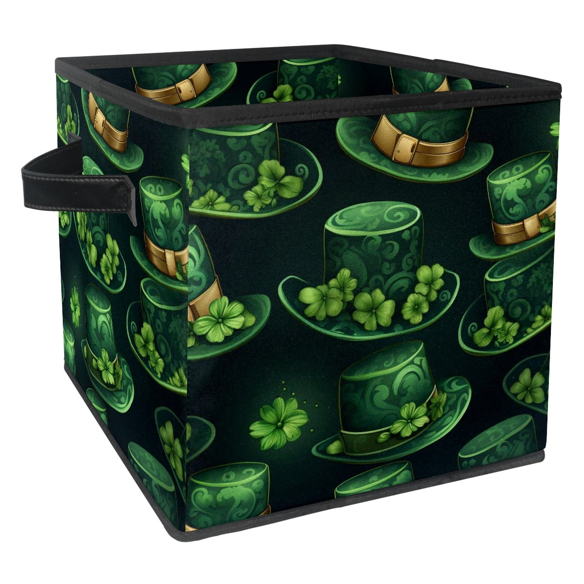 FeBohao Storage Boxes Bins Fabric Leather Handle Medium Collapsible Toy ...