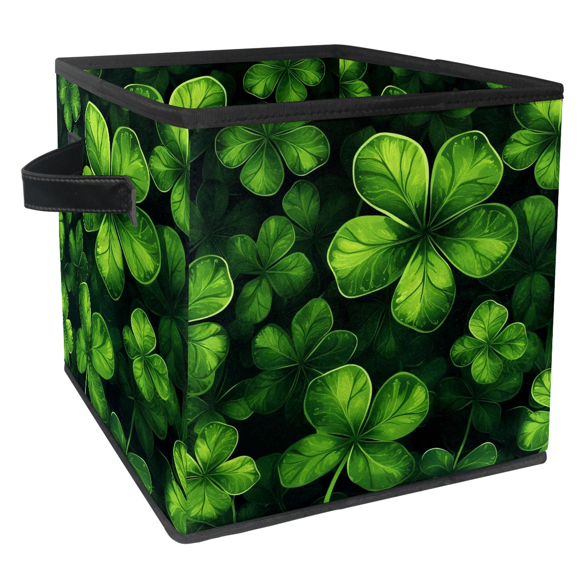 FeBohao Storage Boxes Bins Fabric Leather Handle Square Foldable ...