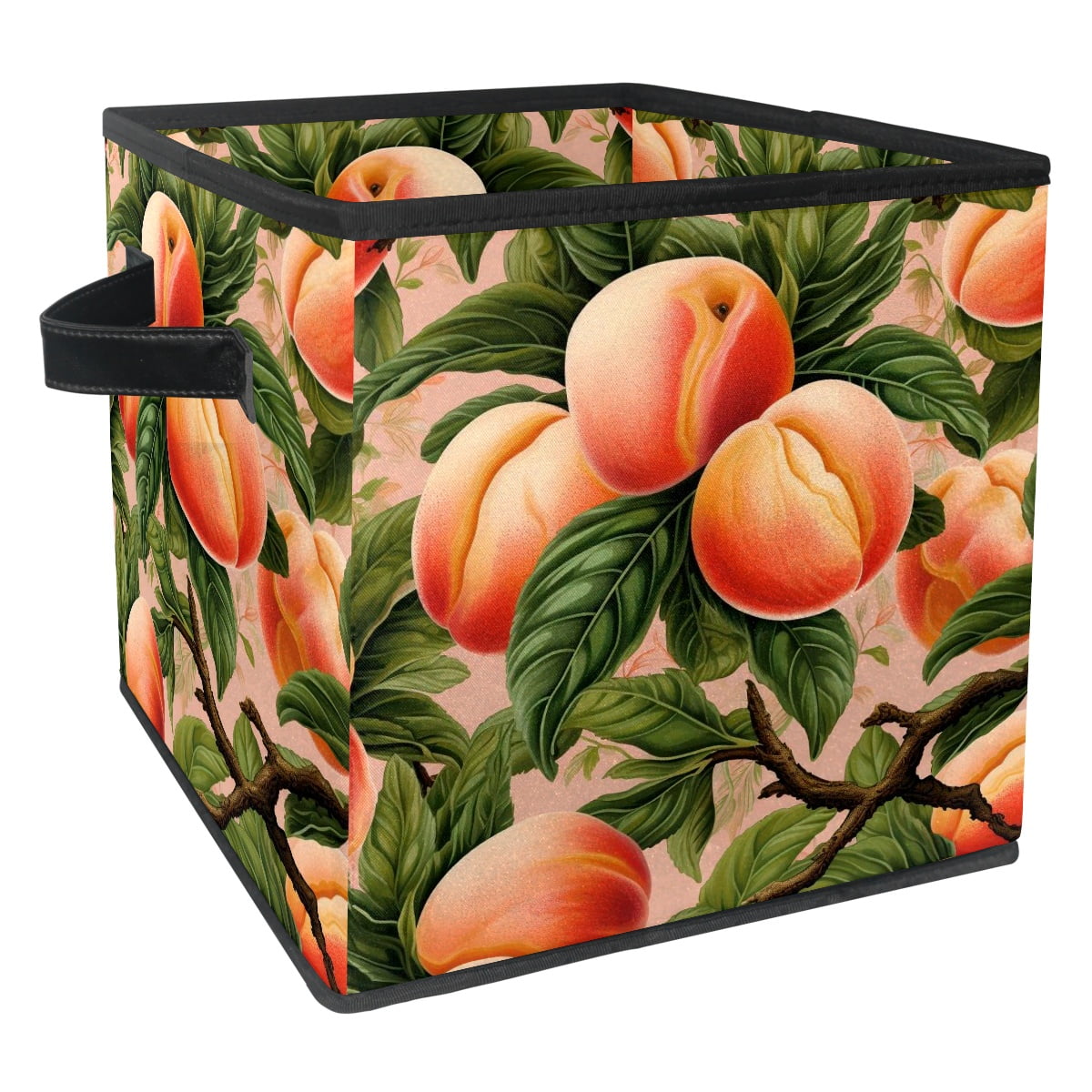 FeBohao Storage Boxes Bins Fabric Leather Handle Square Foldable ...