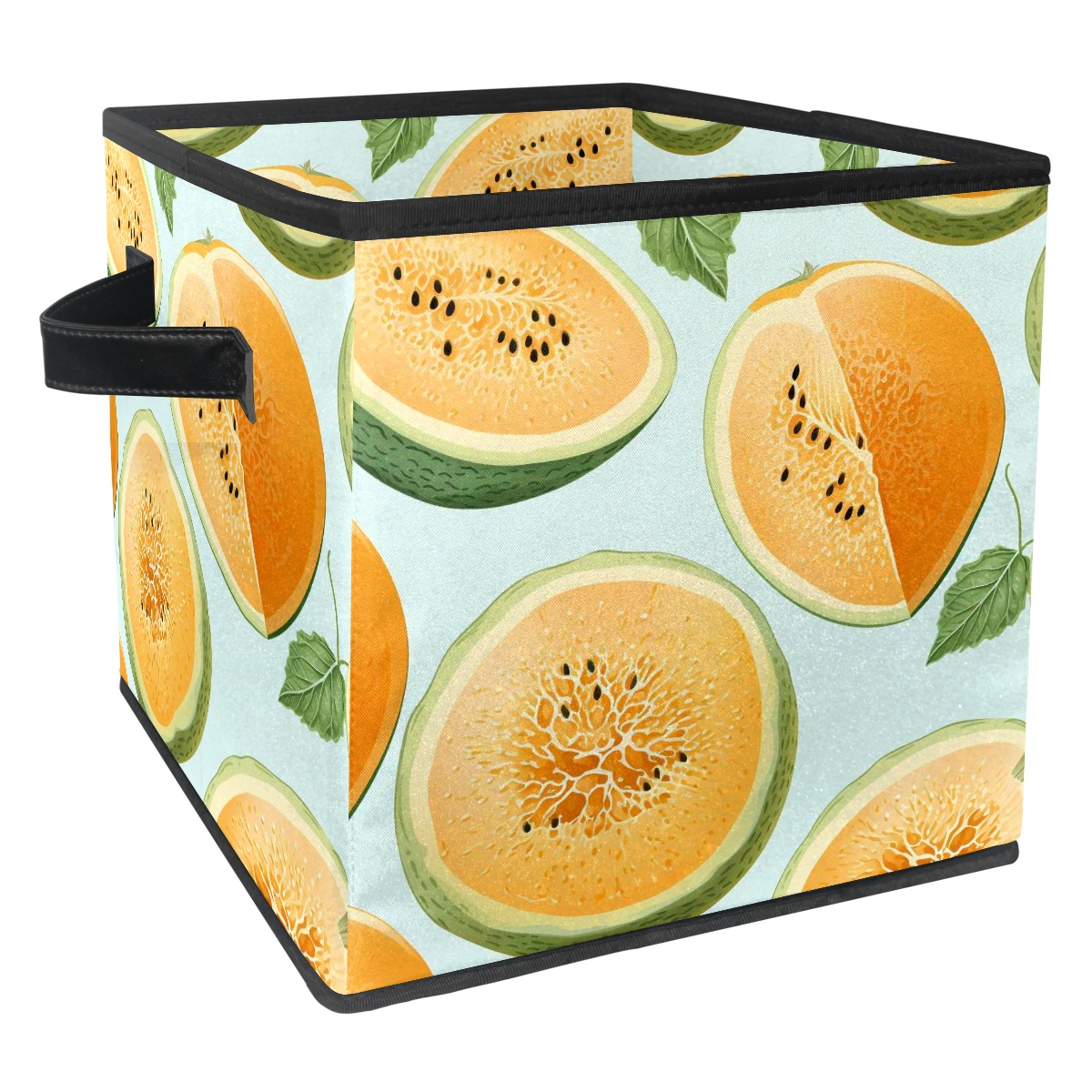 FeBohao Storage Boxes Bins Oxford Leather Handle Cube Foldable Clutter ...