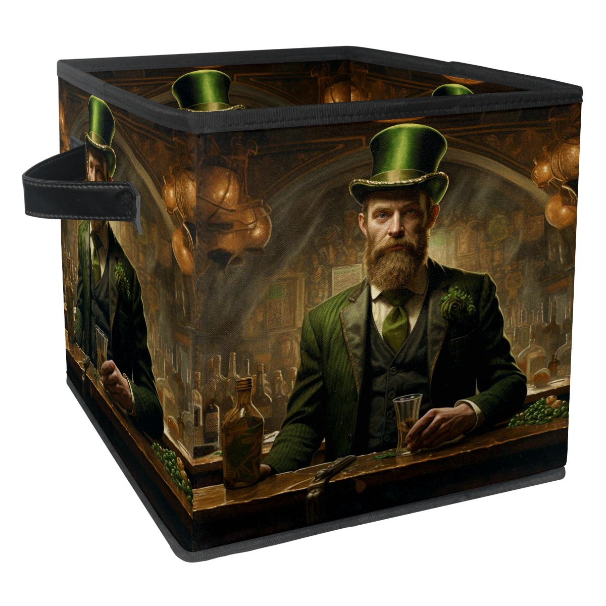 FeBohao Storage Boxes Bins Oxford Leather Handle Square Collapsible ...