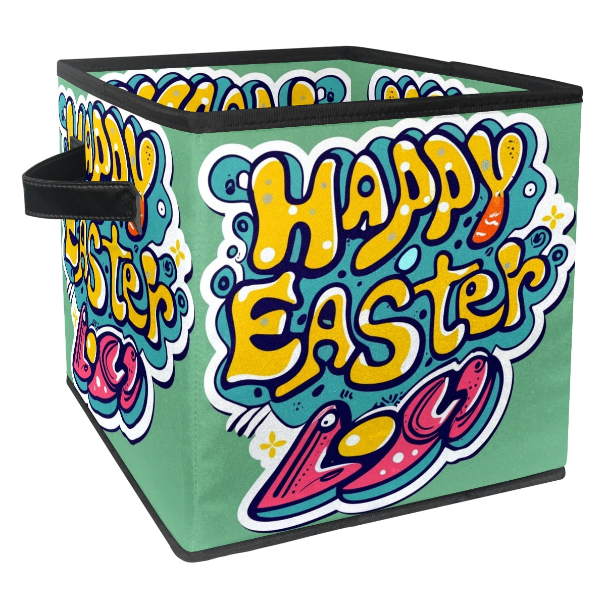 FeBohao Storage Boxes Bins Oxford Leather Handle Square Collapsible ...