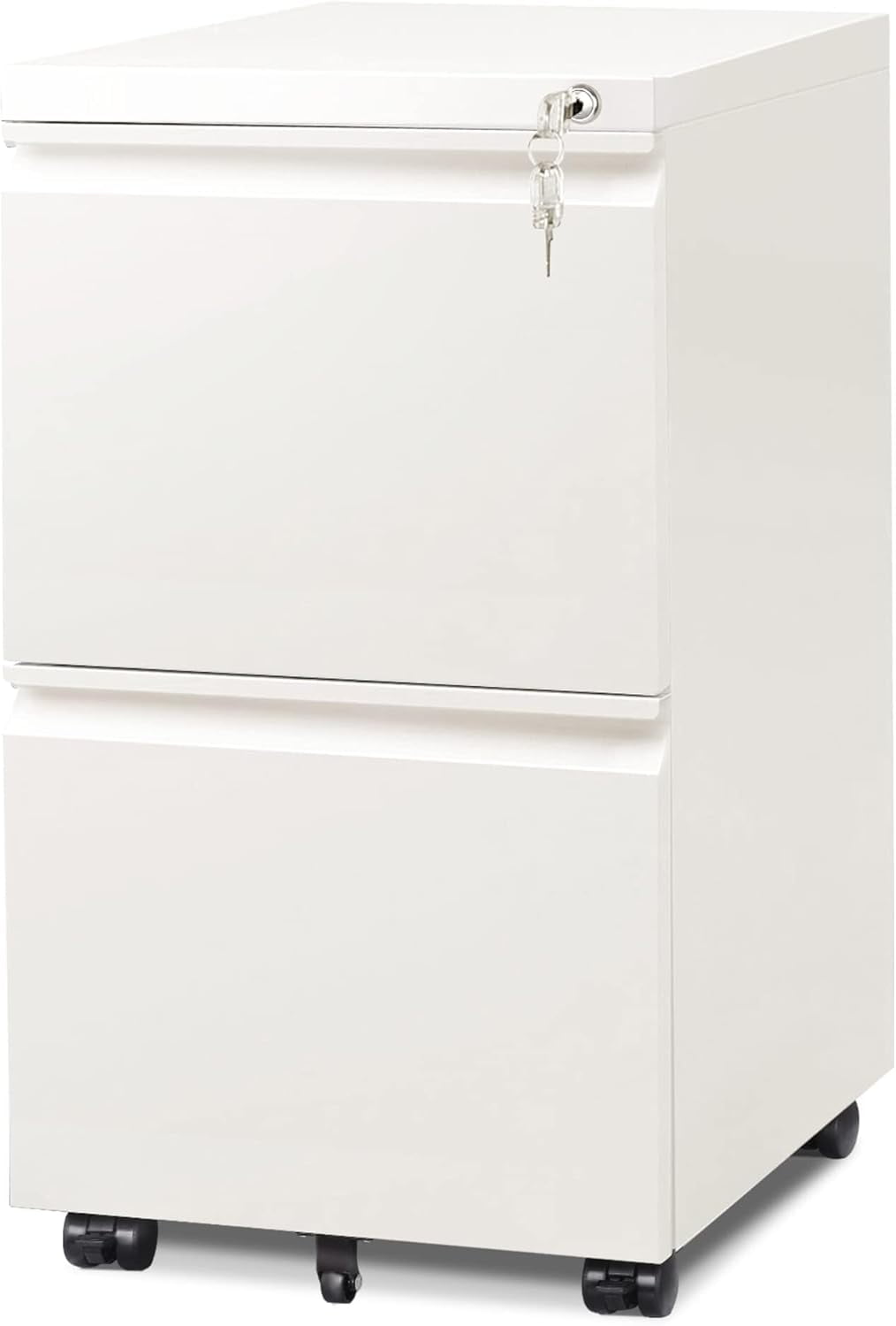 FeGemax 2 Drawer Mobile File Cabinet with Lock, Commercial Vertical ...