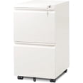 FeGemax 2 Drawer Mobile File Cabinet with Lock, Commercial Vertical ...