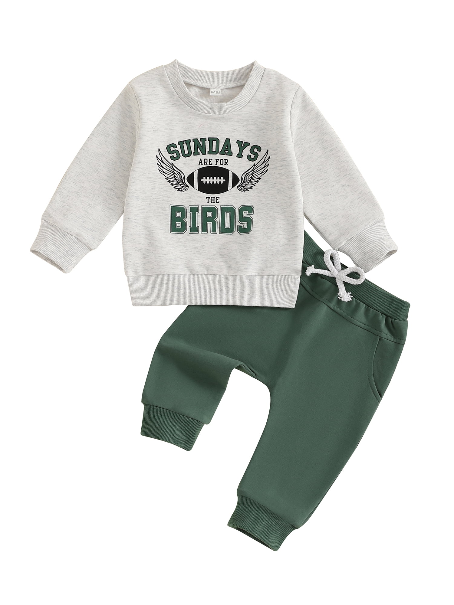 FeMereina Baby Boy 2Pcs Football Outfit Wings Print Sweatshirt + Trousers Set - Walmart.com