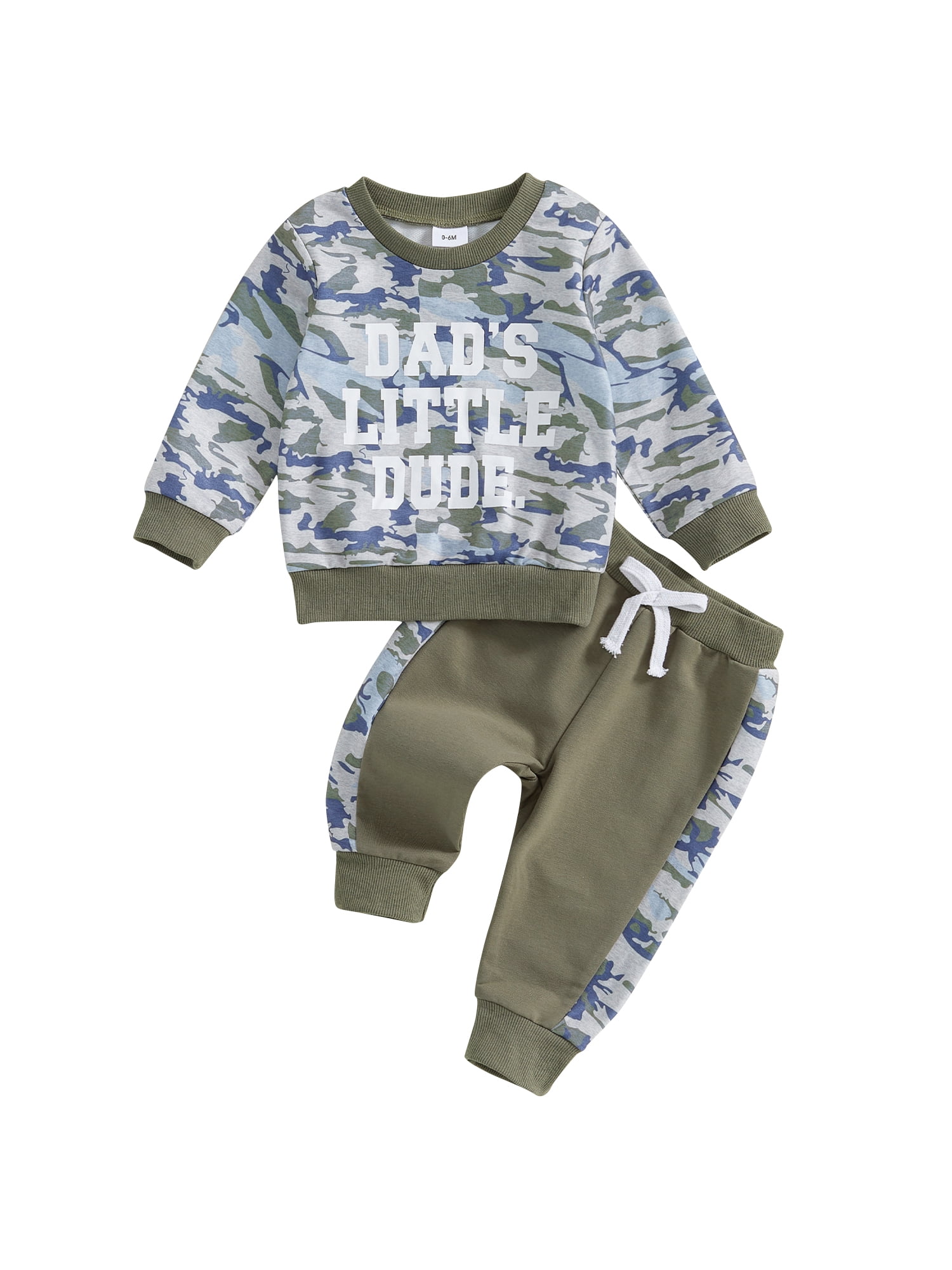 FeMereina Baby Boy Fall Outfit Letter Camouflage Print Sweatshirt and Pants - Walmart.com