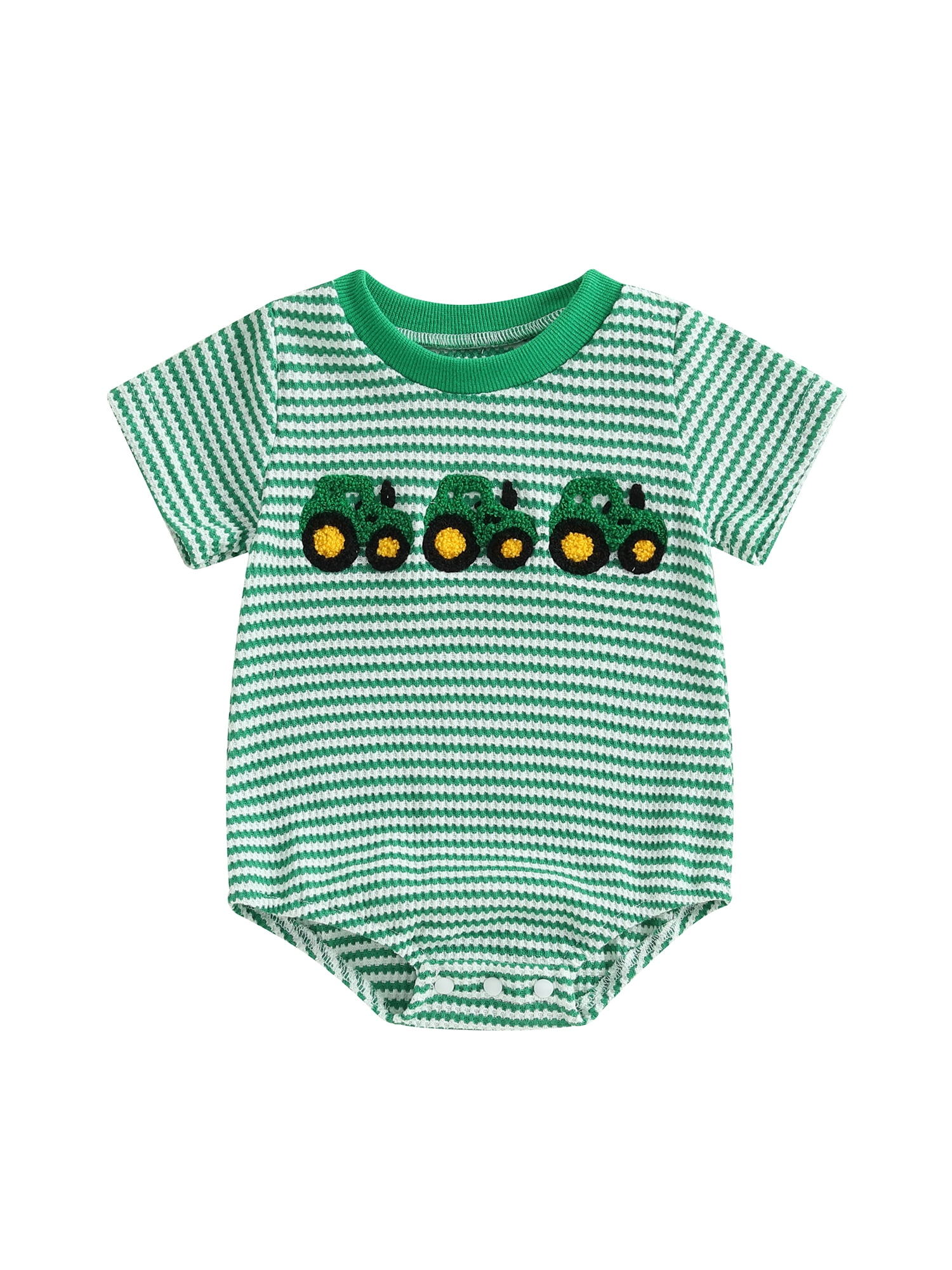 FeMereina Baby Girls Boys Rompers Waffle Truck Embroidery Stripe Bodysuits - Walmart.com