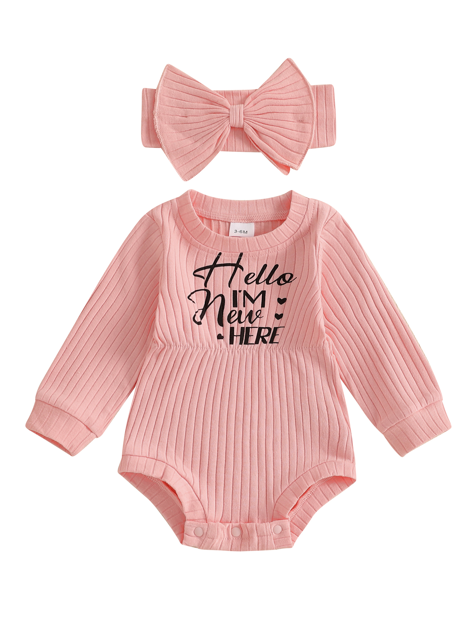 FeMereina Baby Girls Fall Romper Letter Print Long Sleeve Jumpsuits Headband - Walmart.com