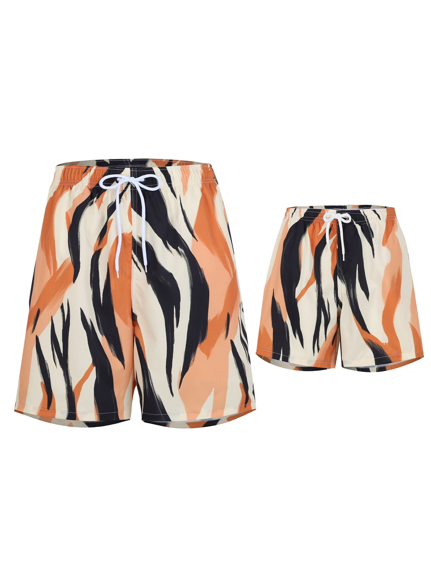 FeMereina Family Matching Swimwear Fashion Print Father and Son Swim ...