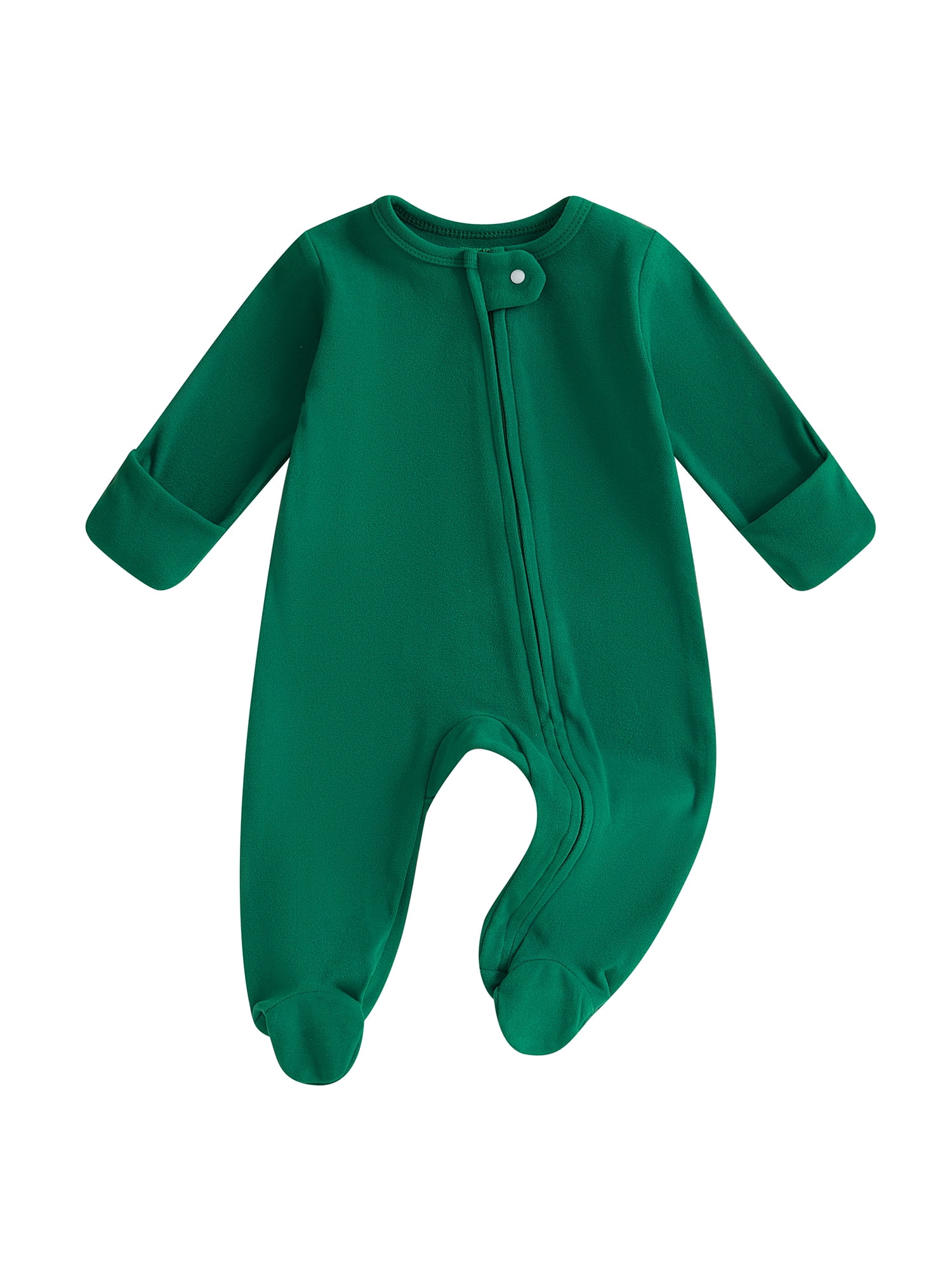 FeMereina Newborn Baby Girl Boy Christmas Outfit My First Christmas Footie Romper Zipper ...