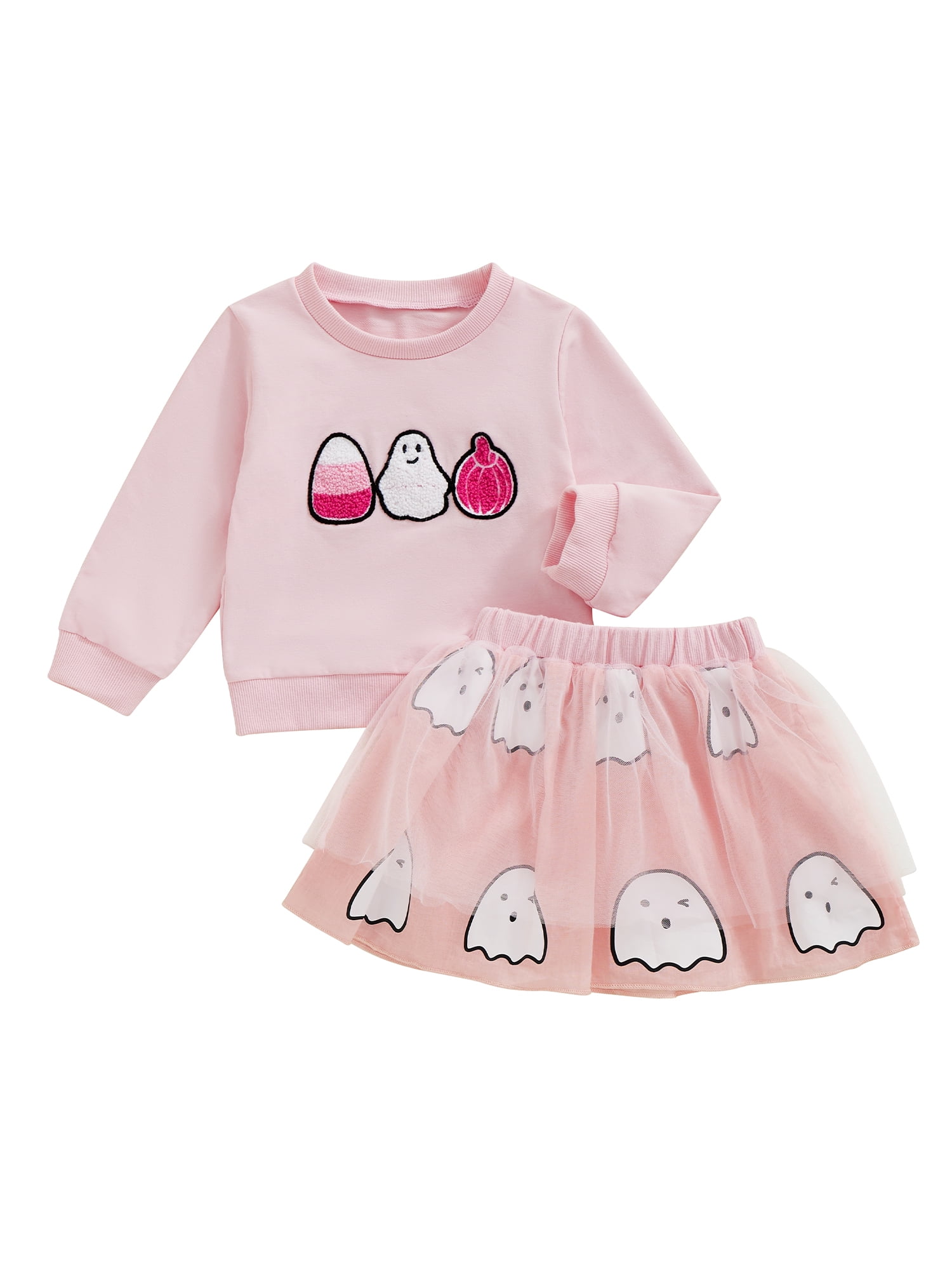 FeMereina Toddler Girls Halloween Outfits Embroidery Long Sleeve ...