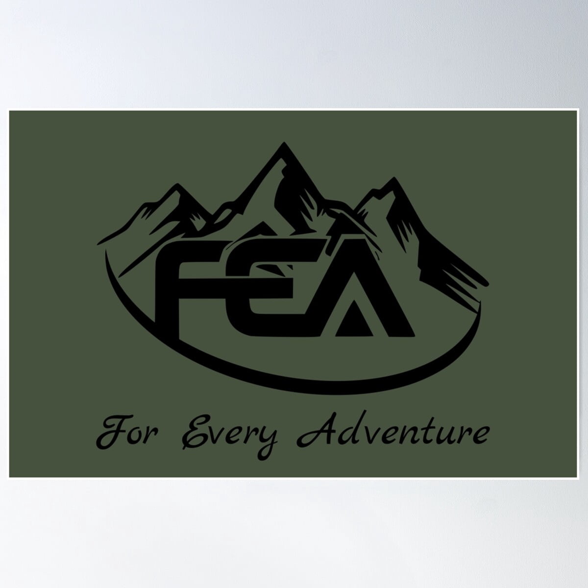 Fea Mountain Logo W Text Poster Wall Art, Modern Wall Decor For Living ...