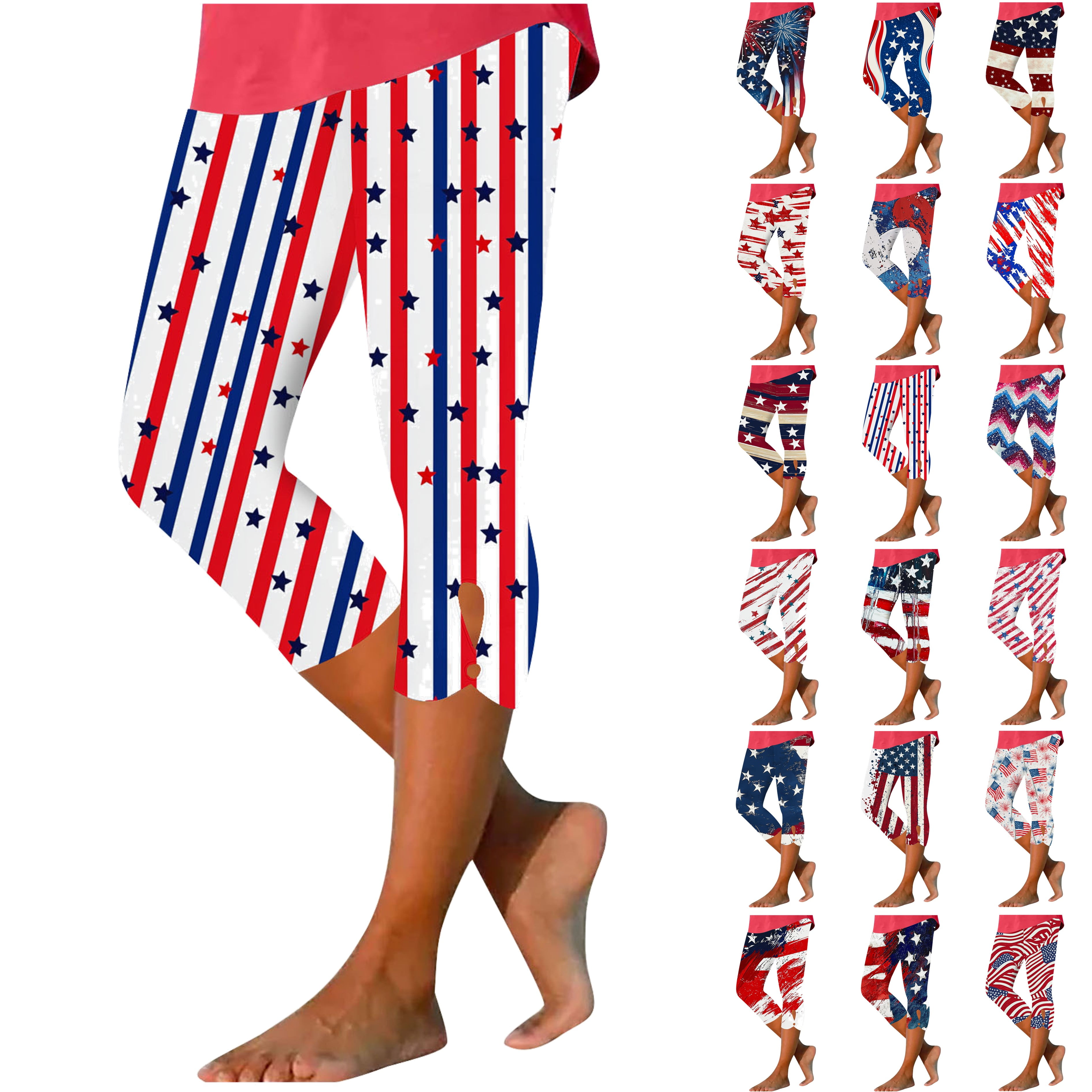 Feancey 4th of July High Waisted Leggings for Women Butt Lifting Yoga ...