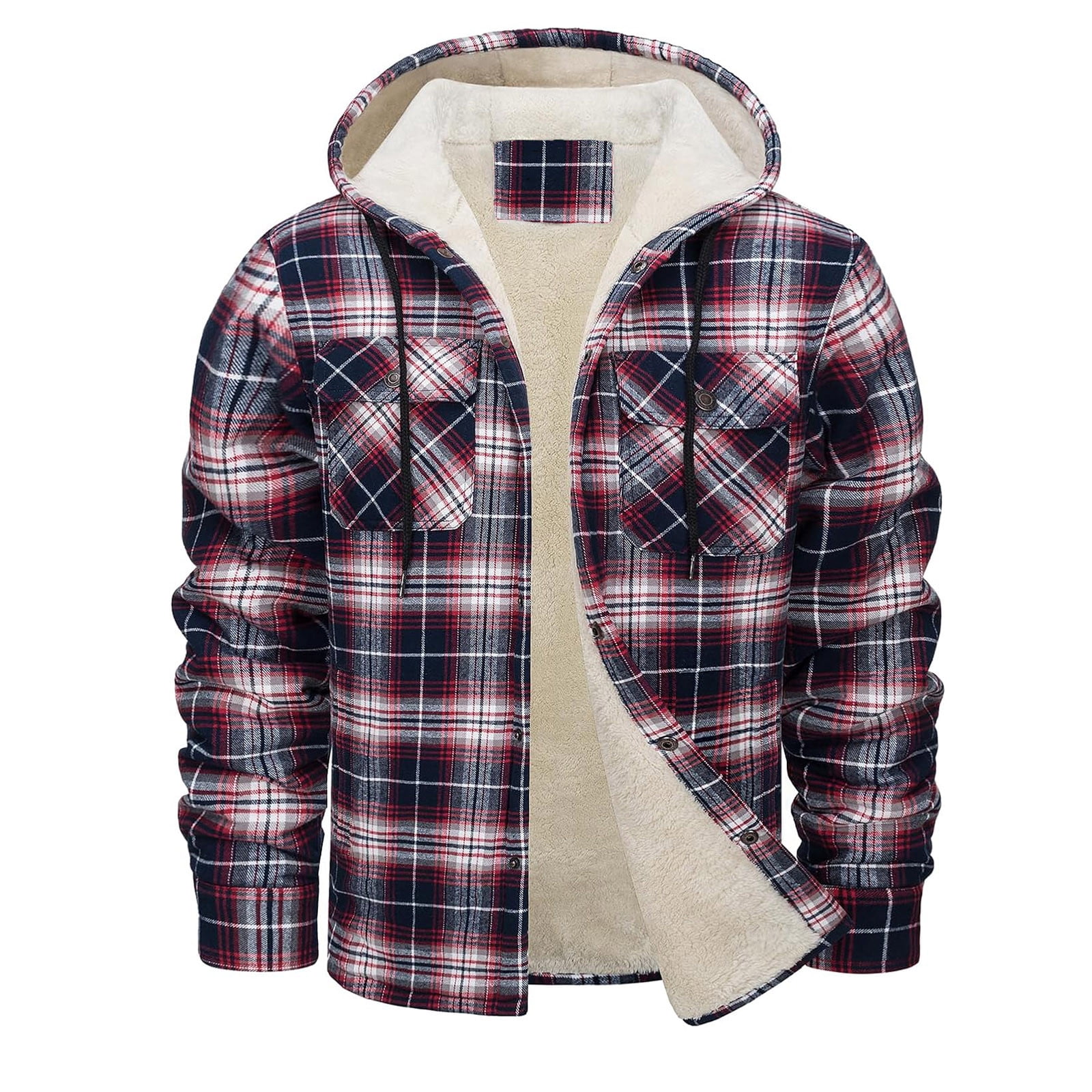 Feancey Christmas On Sale Men's Big and Tall Fleece Lined Flannel ...