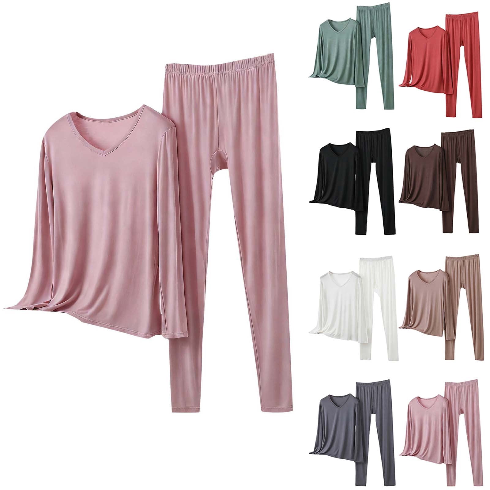 Feancey Comfy Sets for Women Modal Soft Plus Size Pajama Set V-Neck ...