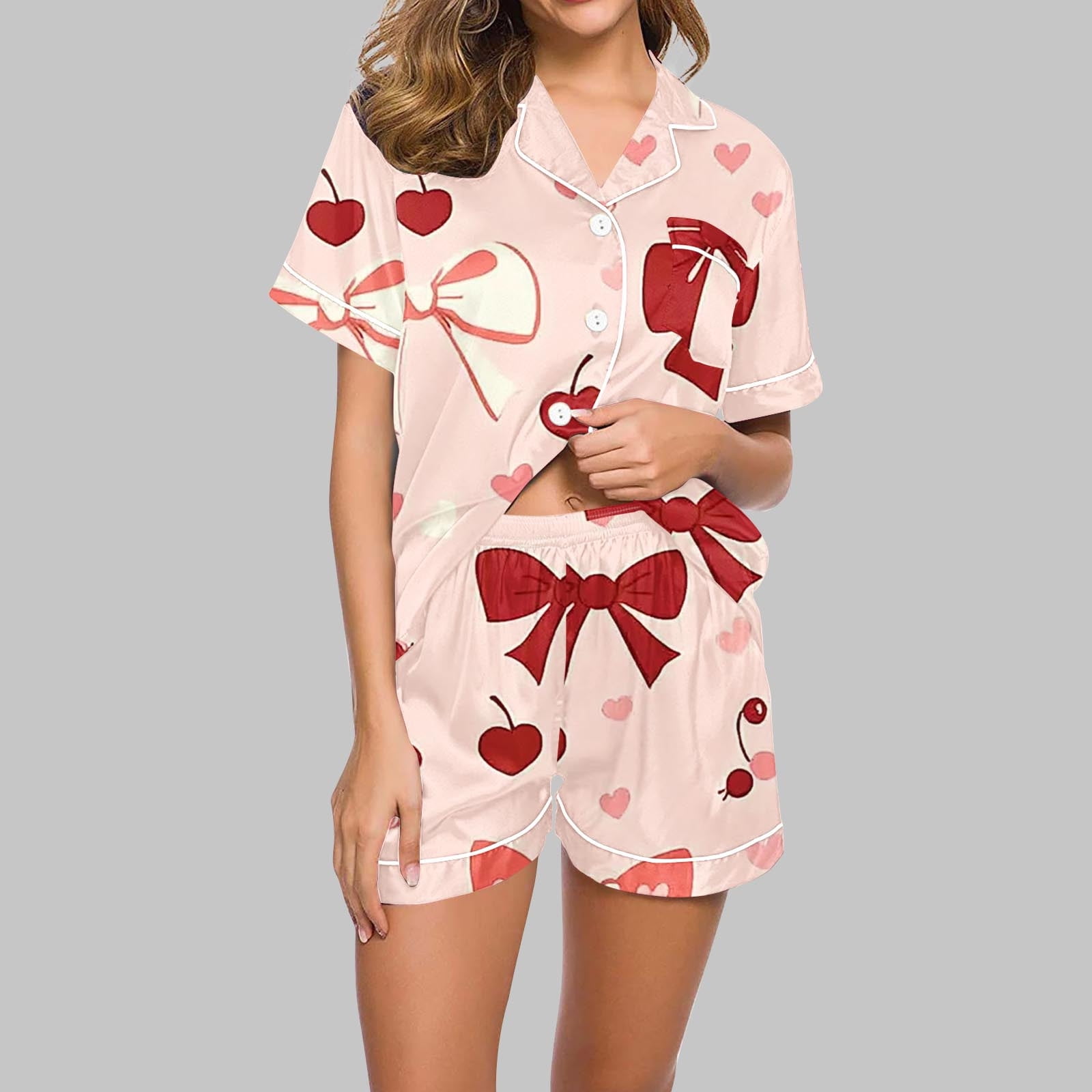 Feancey Cute Pj Sets for Women Fruit Printed Pajama 2 Piece Set ...