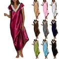 Feancey Fall Savings Women's Long Silky Nightgowns Cozy Plus Size Sleep ...