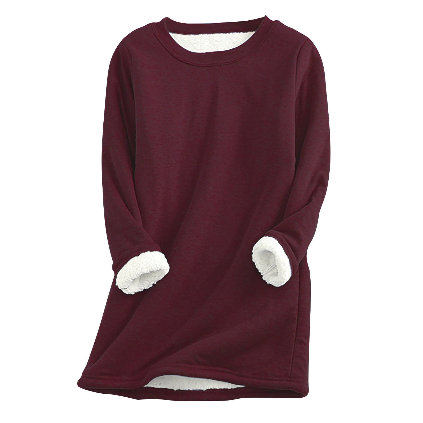 Feancey Fleece Tunic Tops for Women,Women's Plush Thick Winter ...