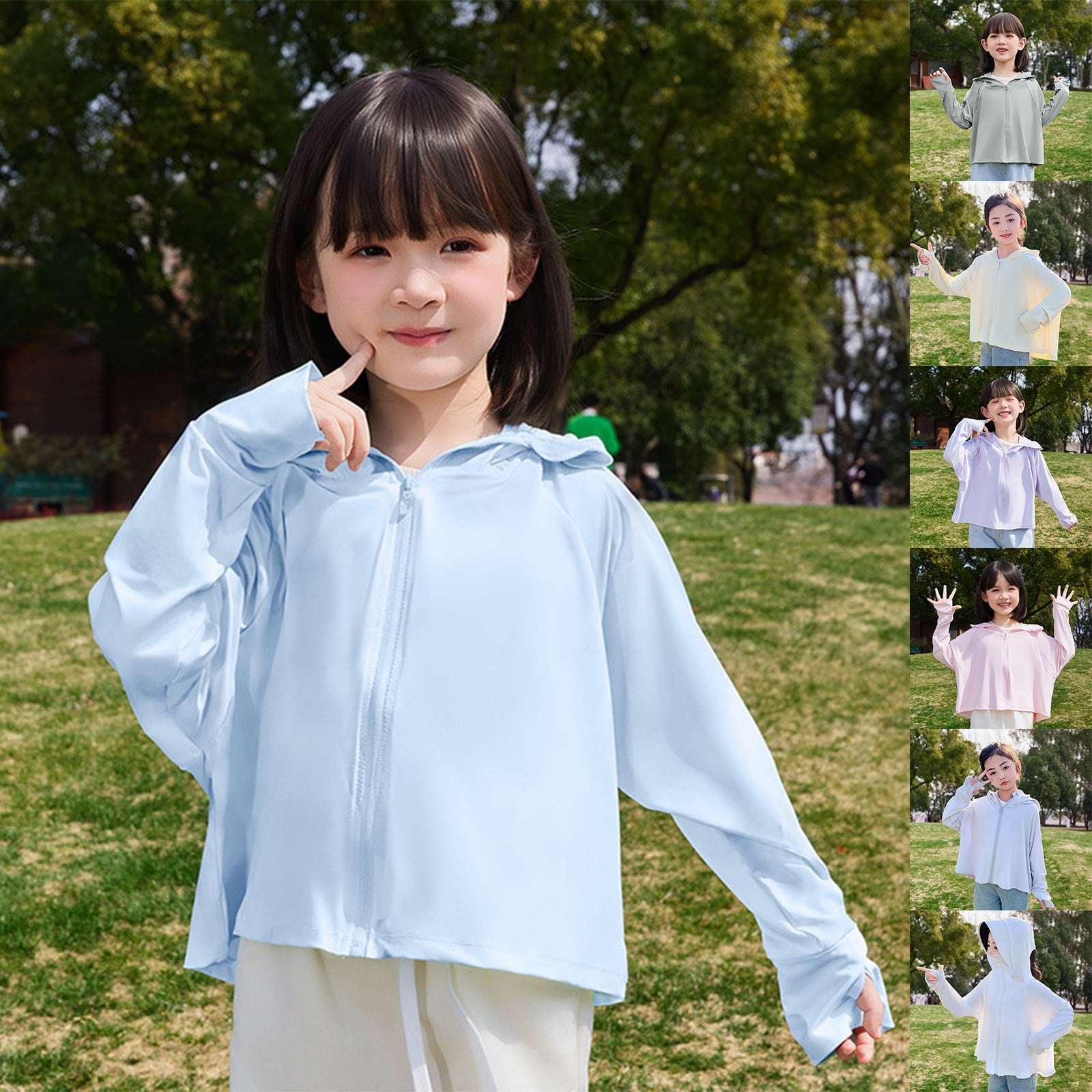 Feancey Girls Sun Protection Jacket Toddler Kids Lightweight Fishing ...